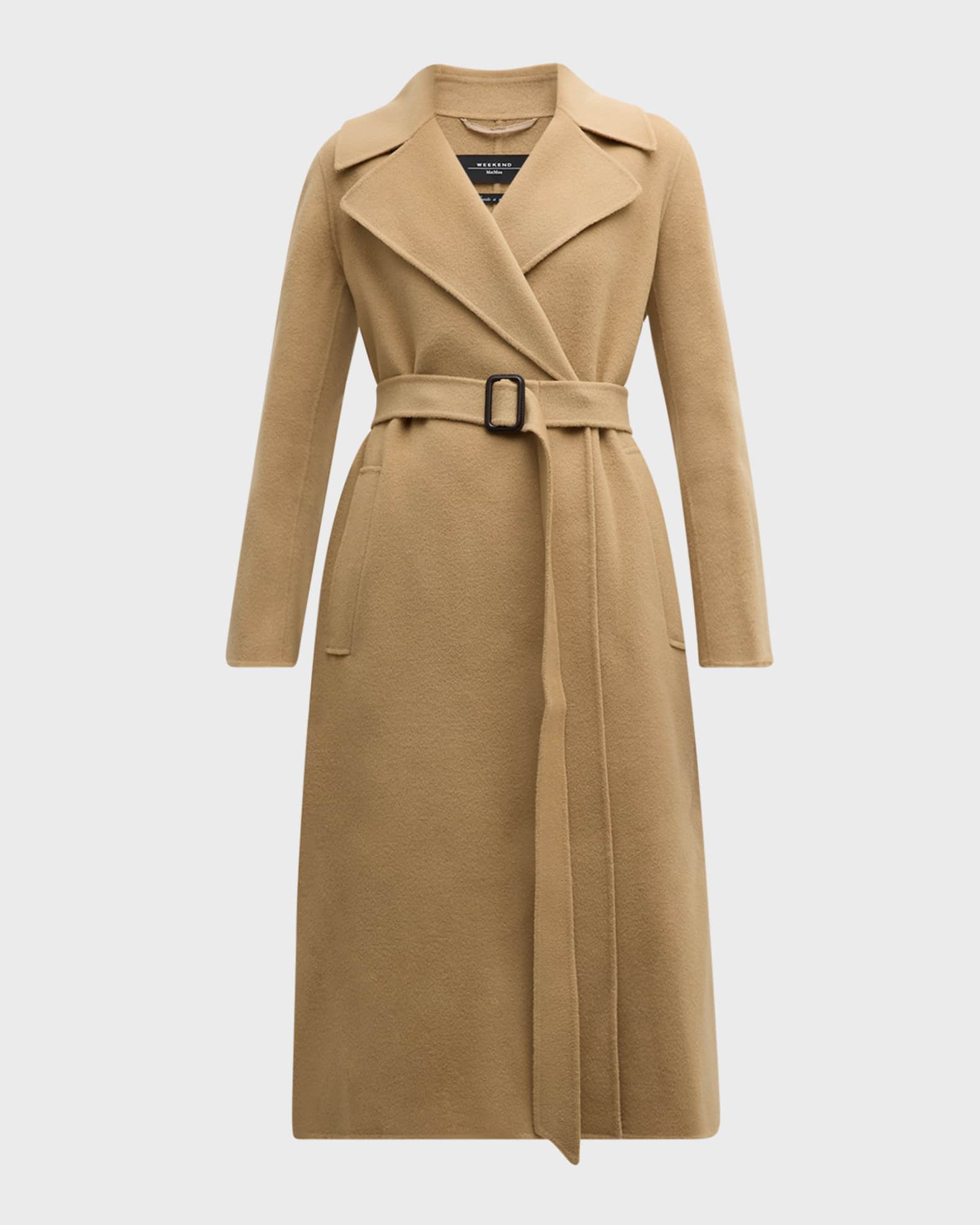 Weekend Max Mara Manu Belted Wool Trench Coat | Neiman Marcus
