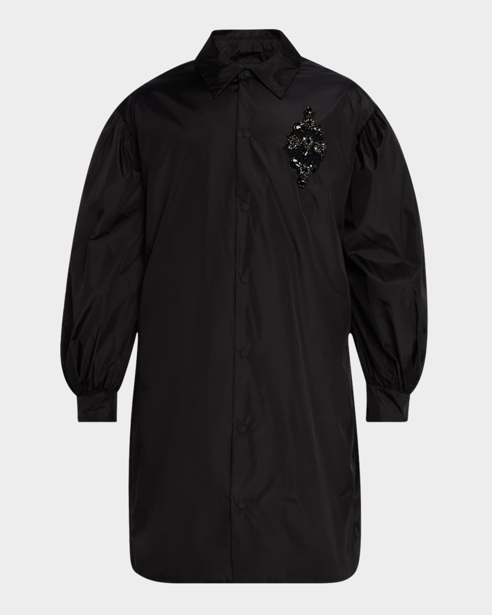 Simone Rocha Men's Puff-Sleeve Embellished Utility Coat | Neiman Marcus