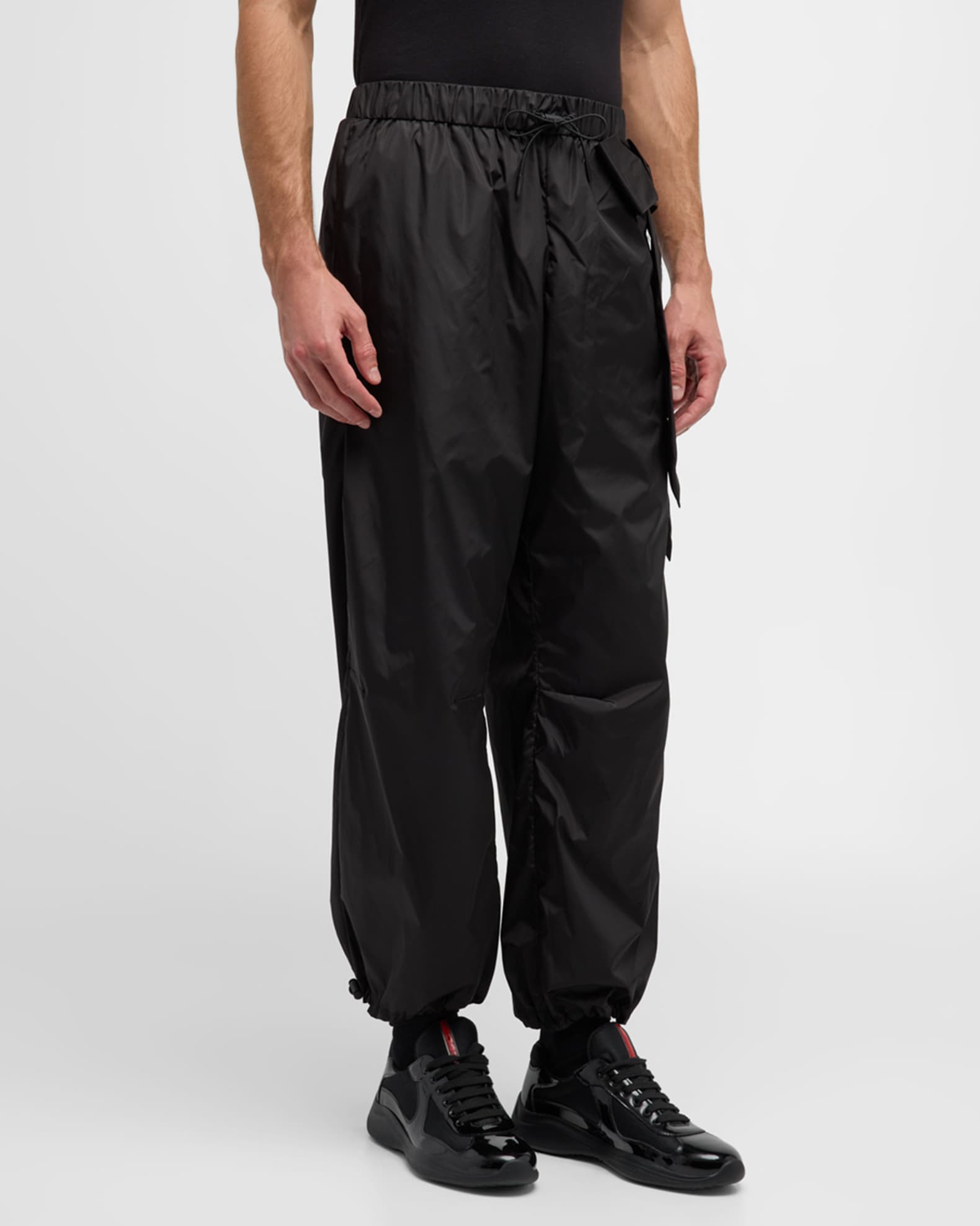 Simone Rocha Men's Ankle Gathered Track Pants with Bow | Neiman Marcus