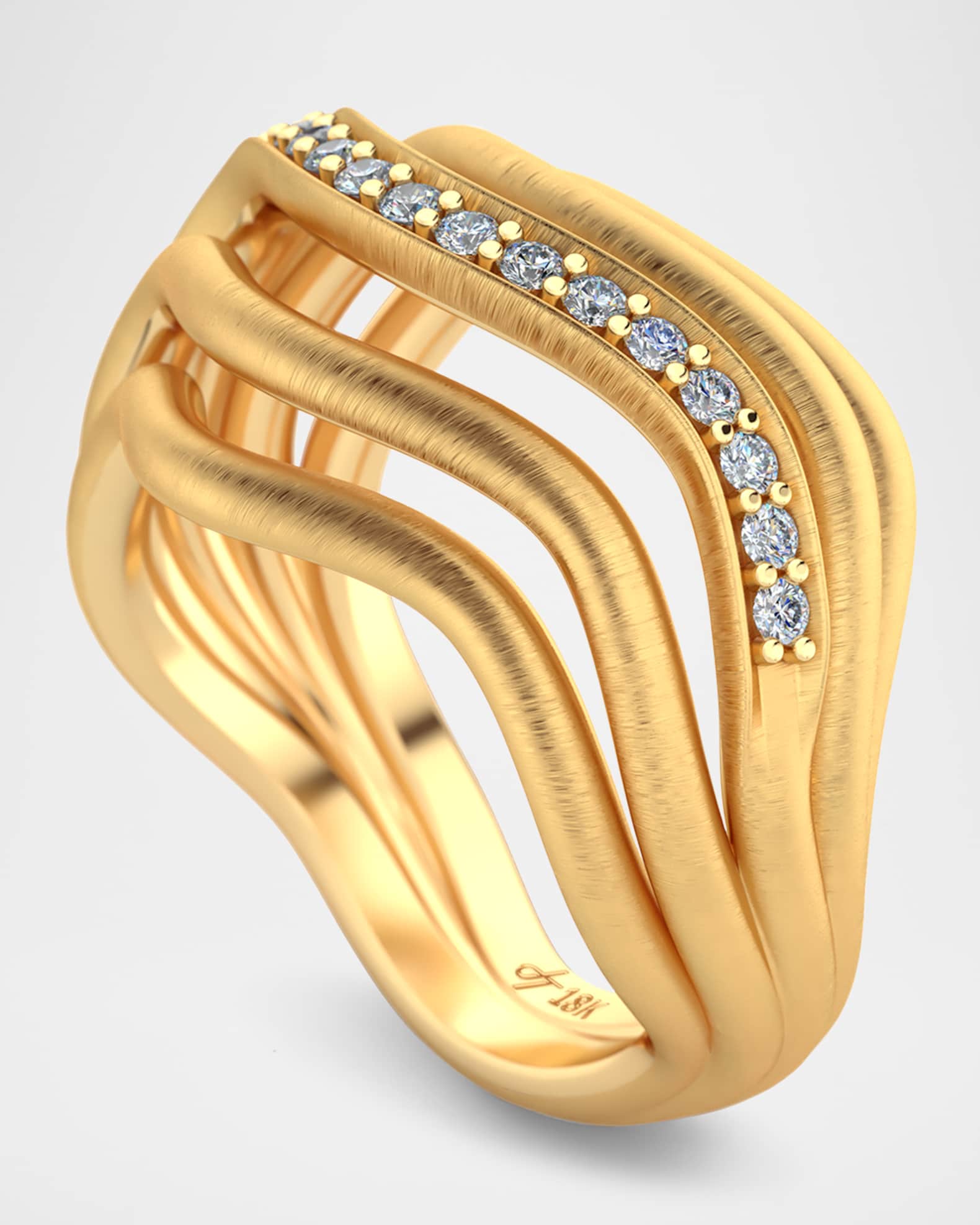 Jamie Turner 18K Gold Sierra Statement Ring with Diamonds | Neiman Marcus