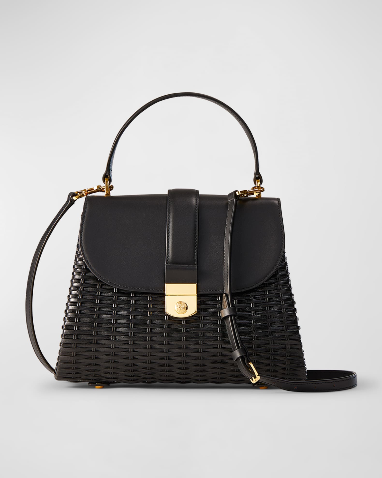 Veronica Beard The Crest Lock Basket Top-Handle Bag | Neiman Marcus