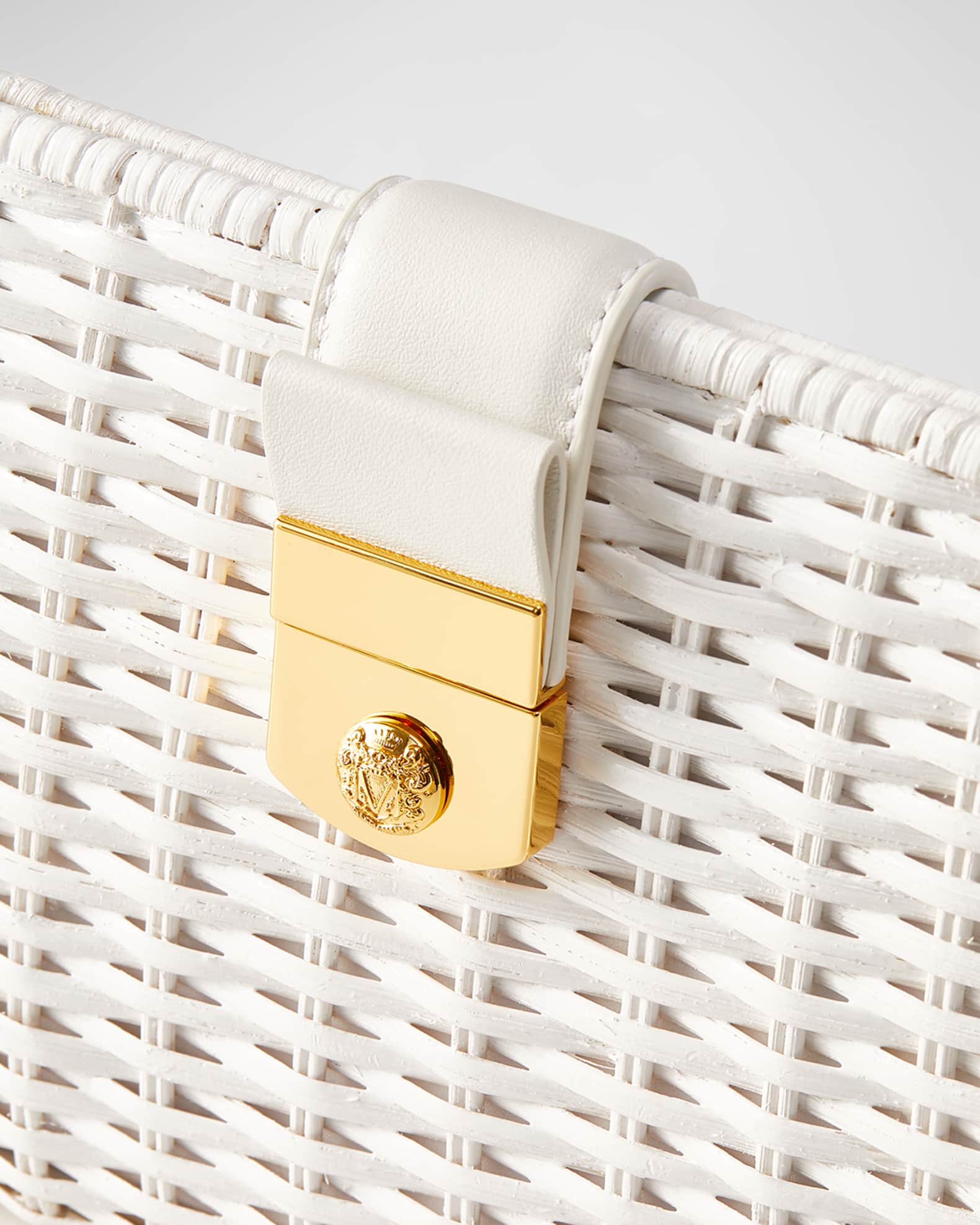 Veronica Beard The Crest Lock Basket Clutch Bag | Neiman Marcus