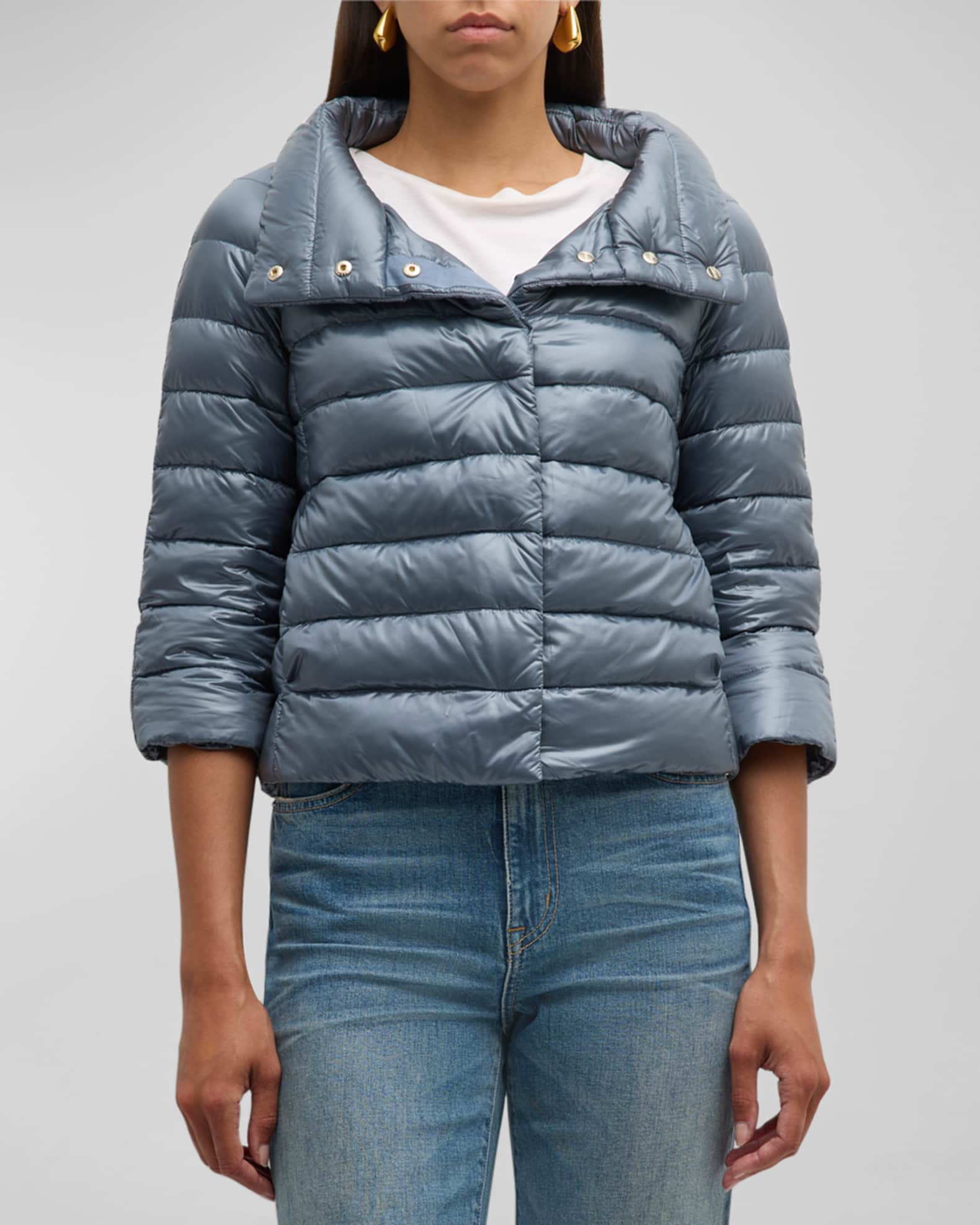 Herno Iconico Piumino Sofia Water-Resistant Nylon Ultralight Puffer ...