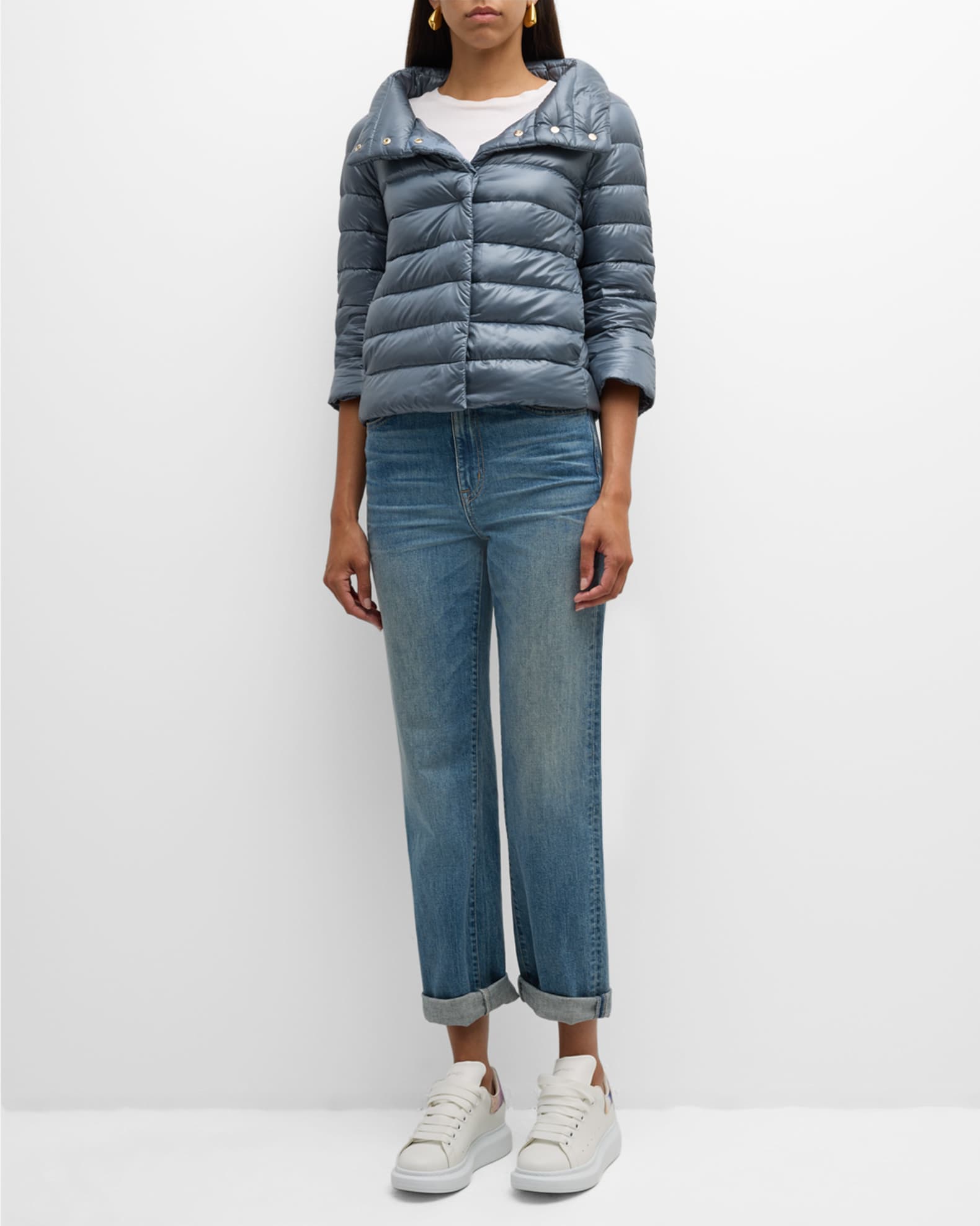 Herno Iconico Piumino Sofia Water-Resistant Nylon Ultralight Puffer Jacket | Neiman Marcus