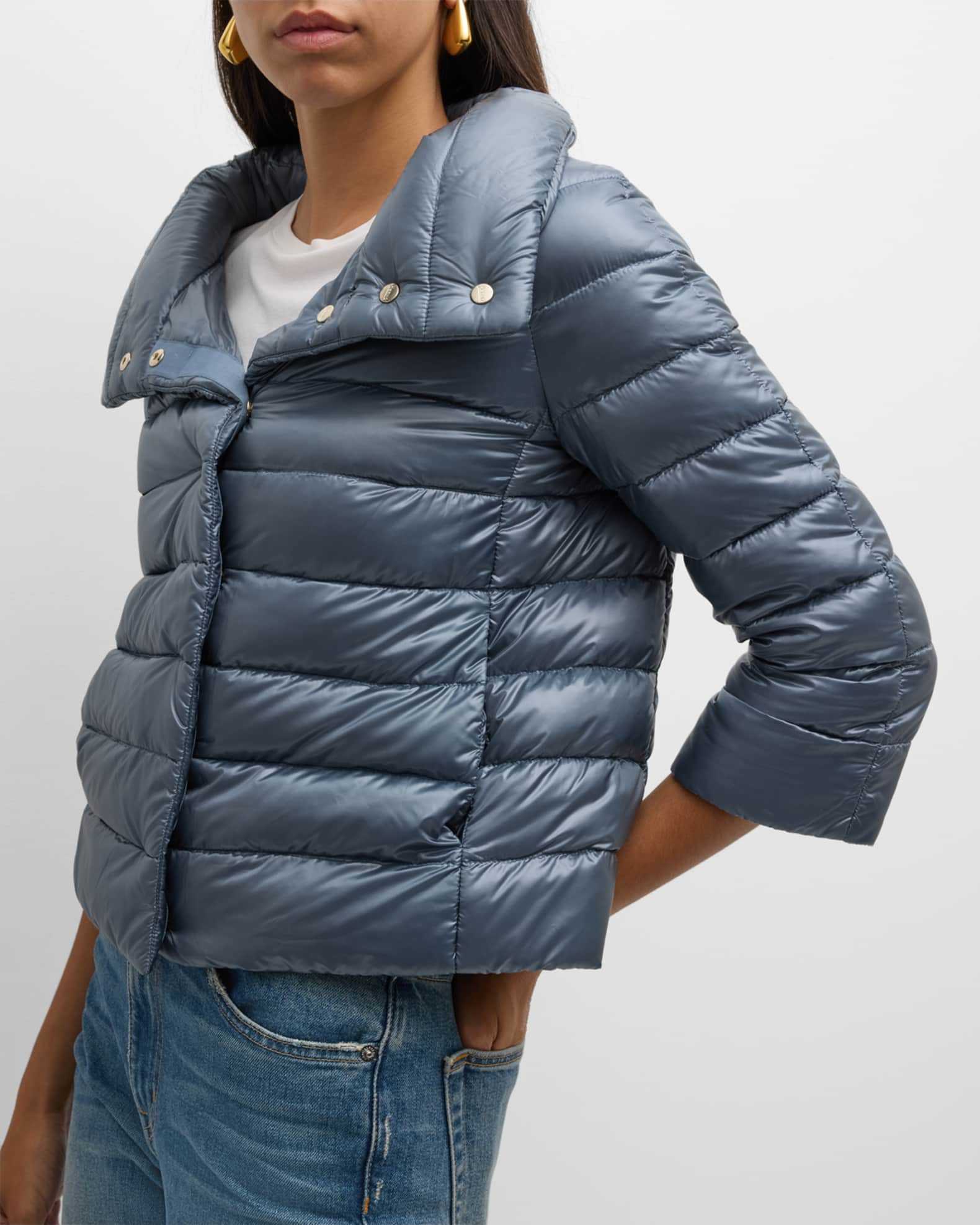Herno Iconico Piumino Sofia Water-Resistant Nylon Ultralight Puffer Jacket | Neiman Marcus