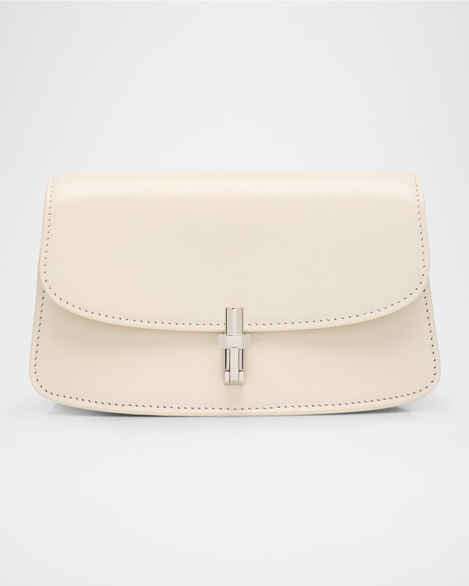 THE ROW Sofia E/W Crossbody in Shiny Calfskin with Silver Hardware | Neiman Marcus