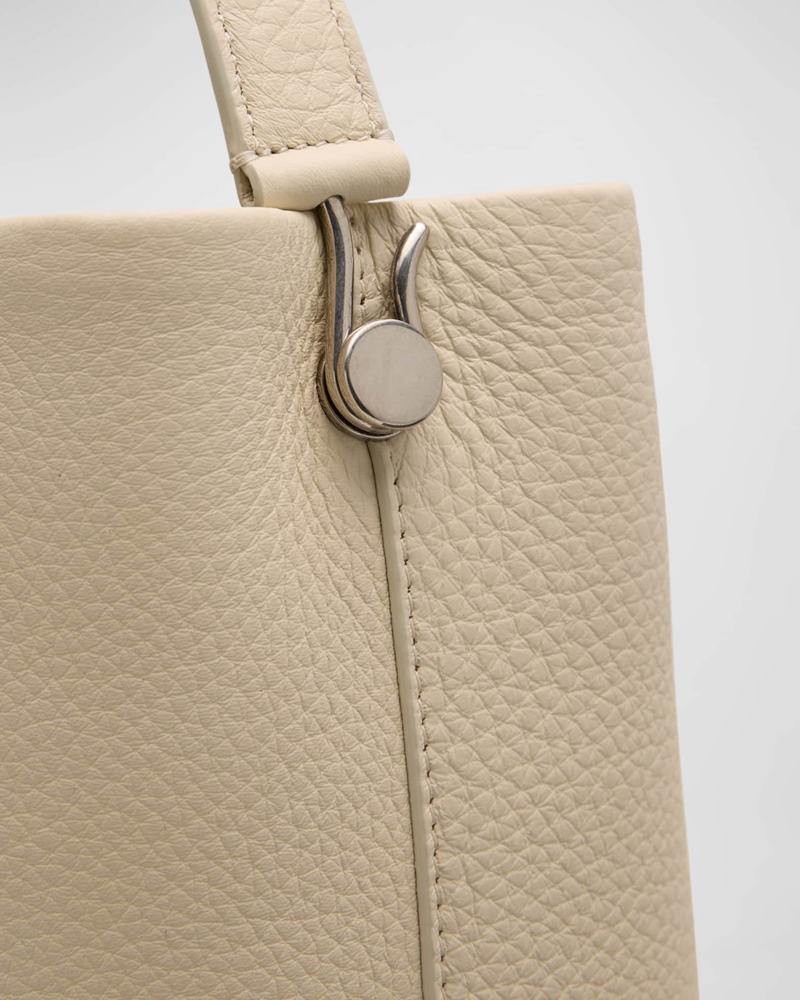 THE ROW Hook Medium N/S Tote Gold in Lux Grained Calfskin | Neiman Marcus