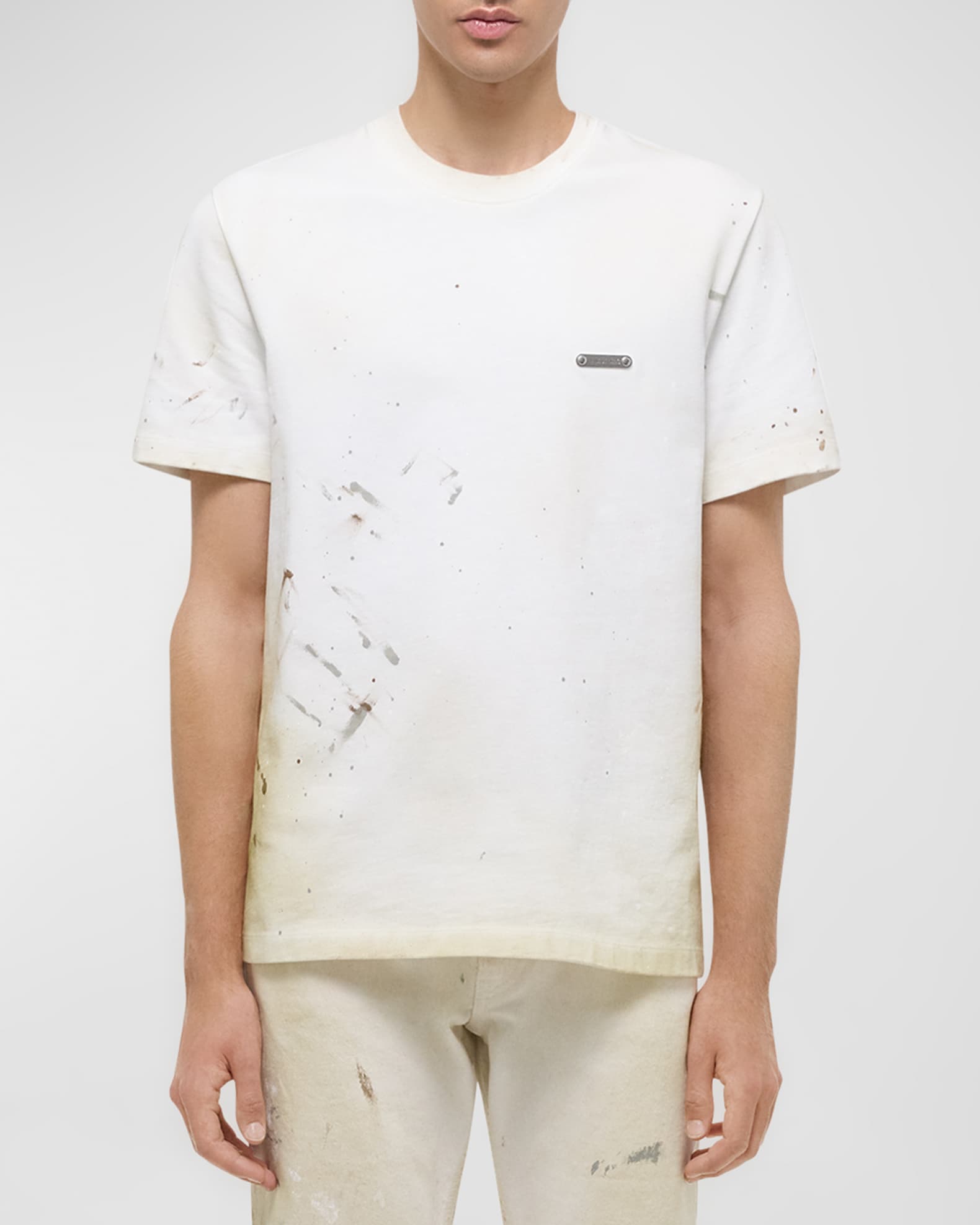 Helmut Lang Mens Jersey Paint Splatter T-Shirt | Neiman Marcus