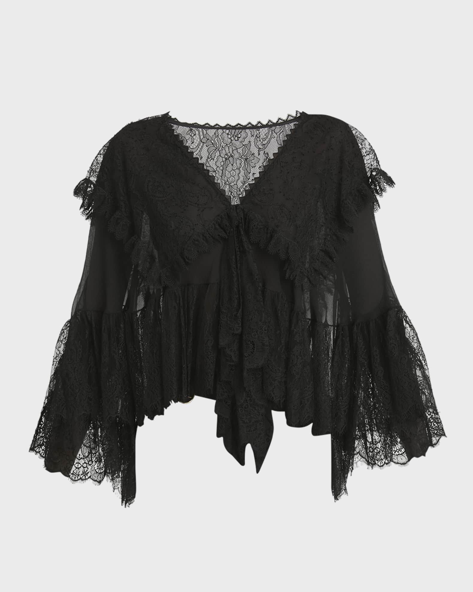 Chloe Floral Lace Mix Blouse | Neiman Marcus