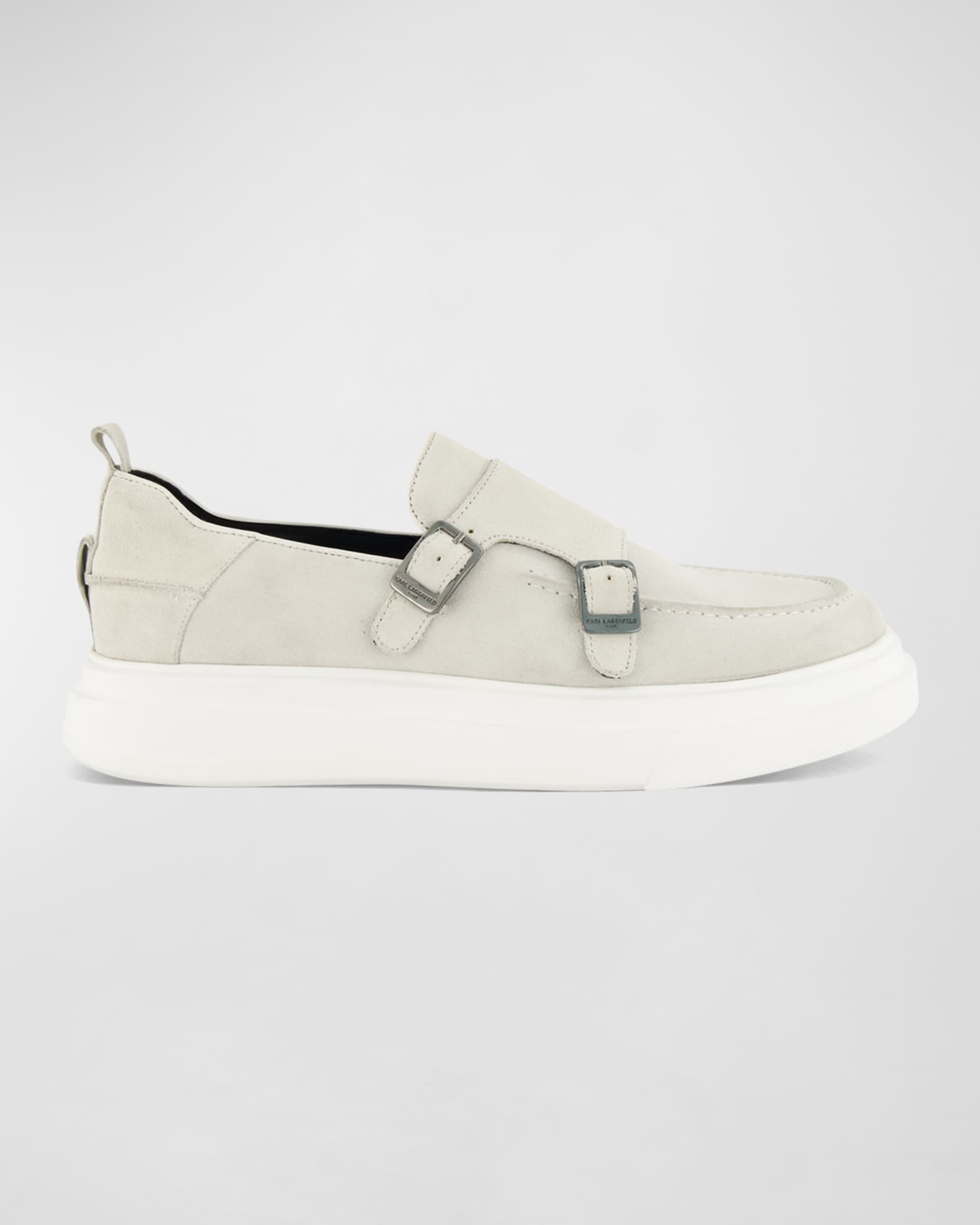 Karl Lagerfeld Paris Men's Sneaker-Sole Suede Double-Monk Loafers ...