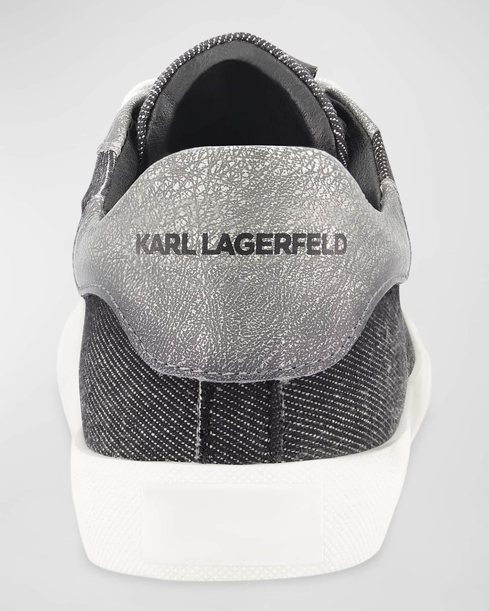Karl Lagerfeld Paris Men's Denim Side Logo Low-Top Sneakers | Neiman Marcus