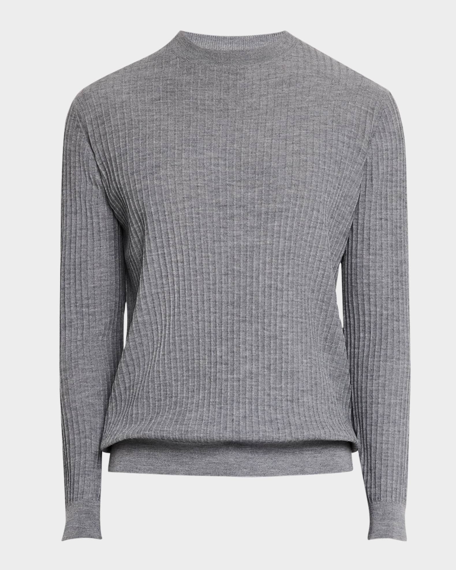 Emporio Armani Men's Vertical Stripe Knit Crewneck Sweater | Neiman Marcus