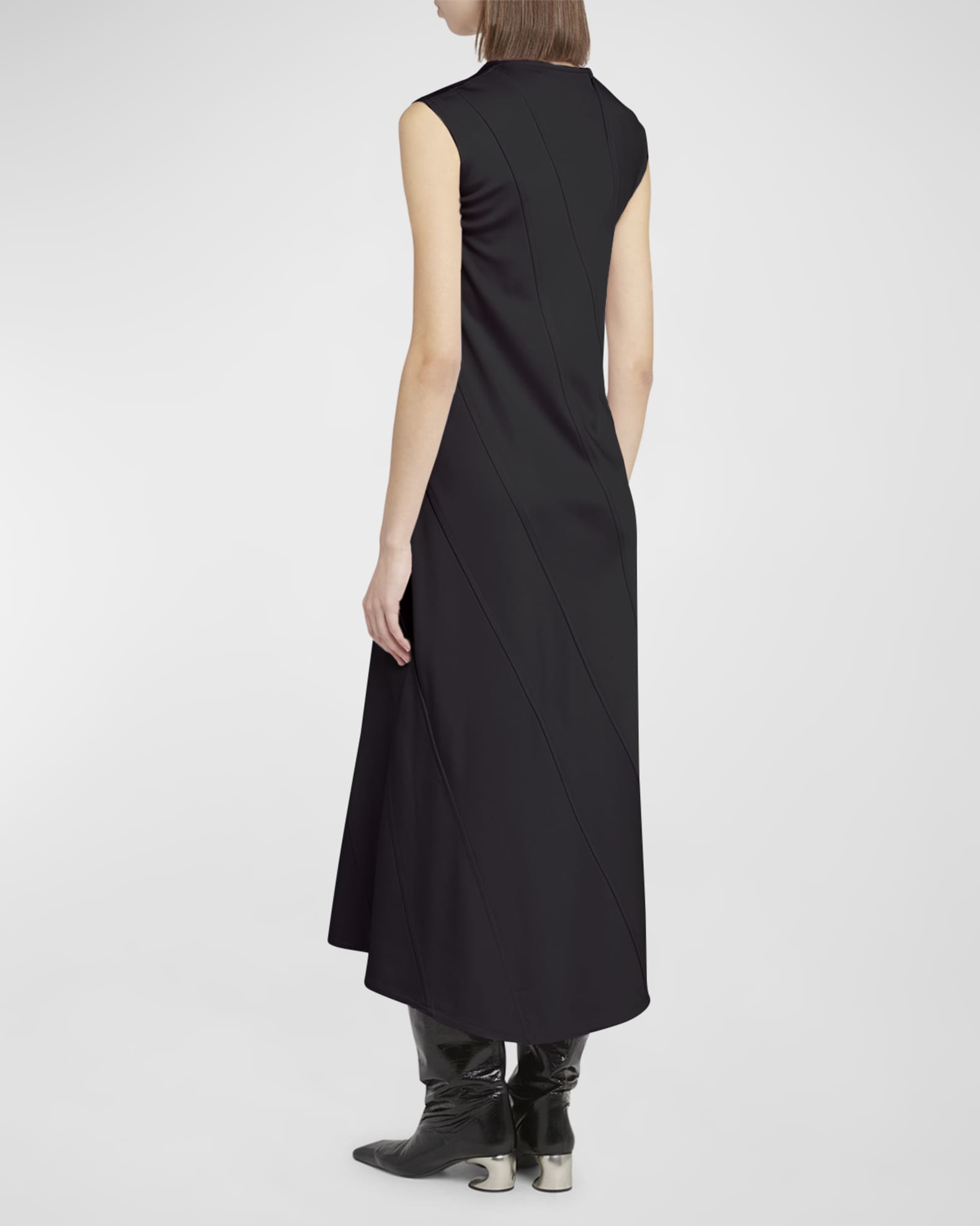 Jil Sander Diagonal Seam Midi Dress | Neiman Marcus