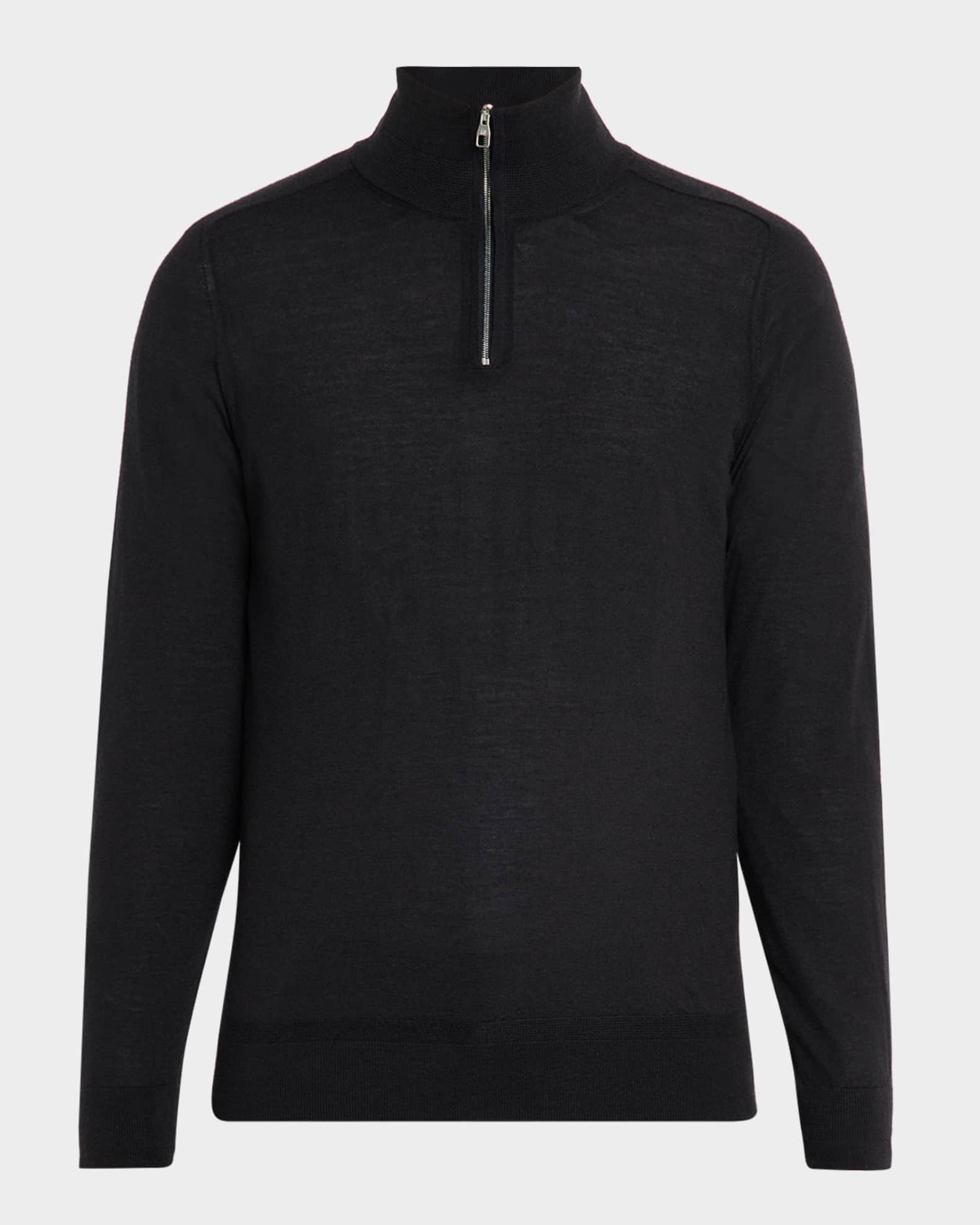 dunhill Men's Superfine Cashmere Quarter-Zip Sweater | Neiman Marcus