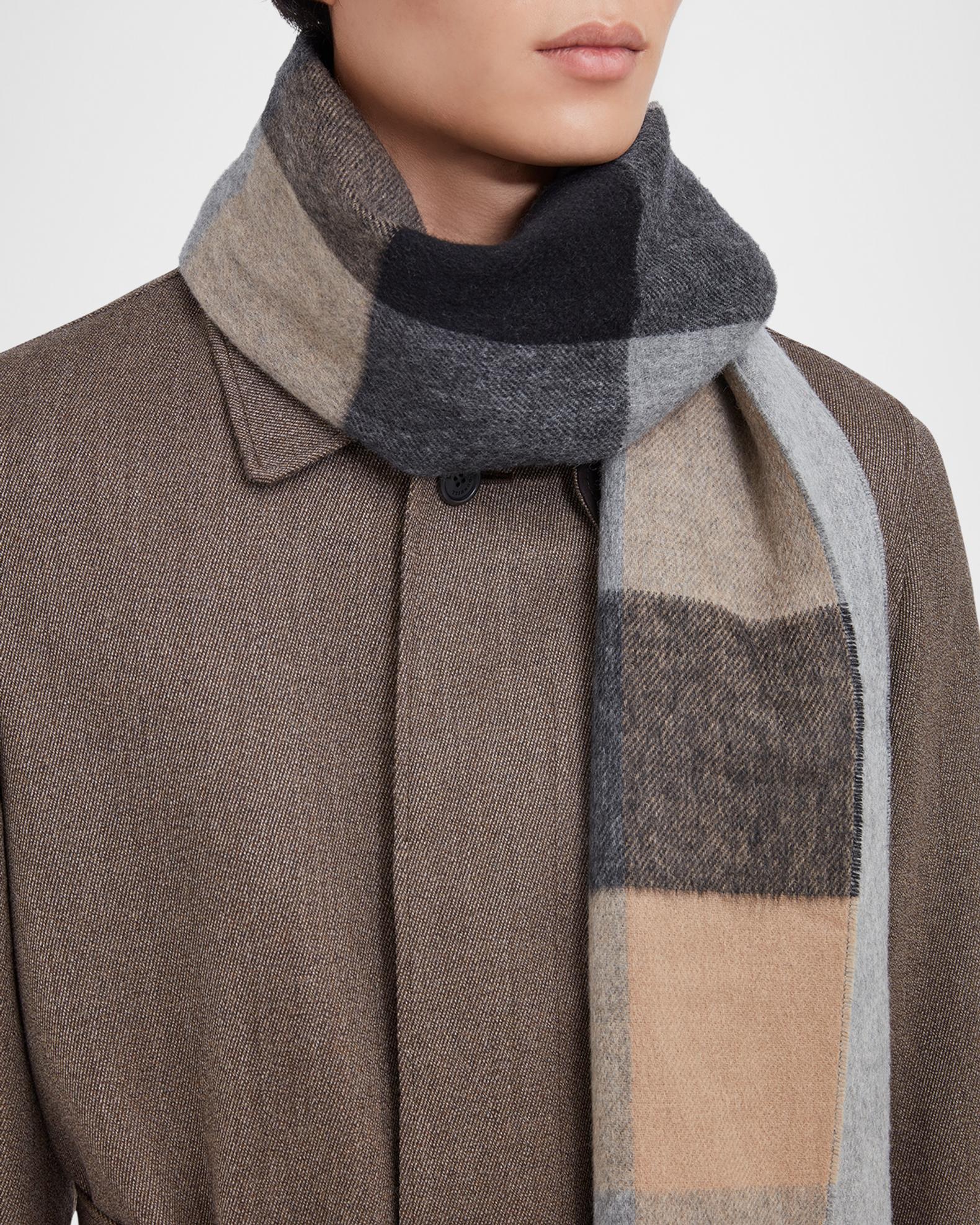 dunhill Men's Cashmere Double-Face Check Scarf | Neiman Marcus