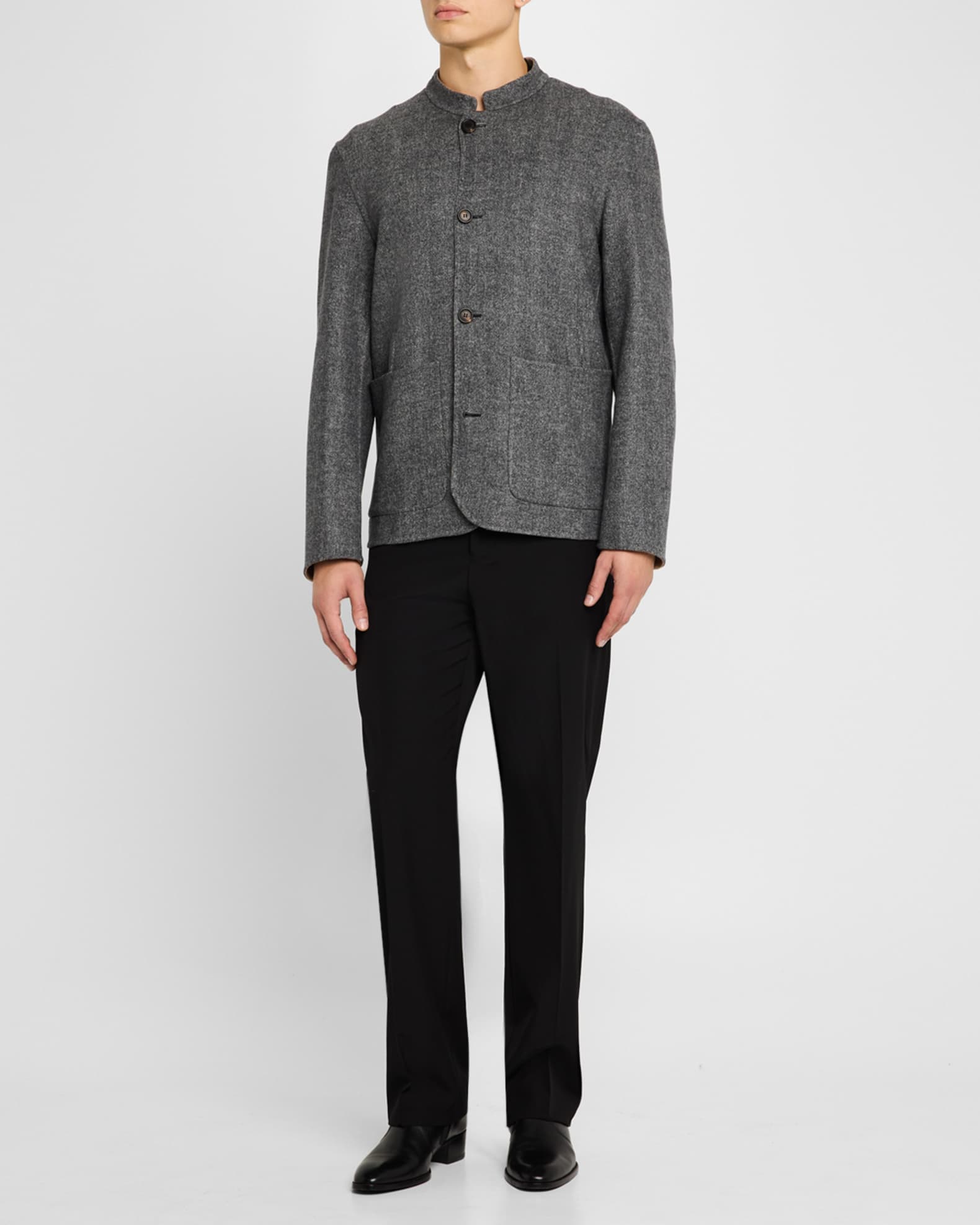 dunhill Men's Double-Face Wool Herringbone Driving Jacket | Neiman Marcus