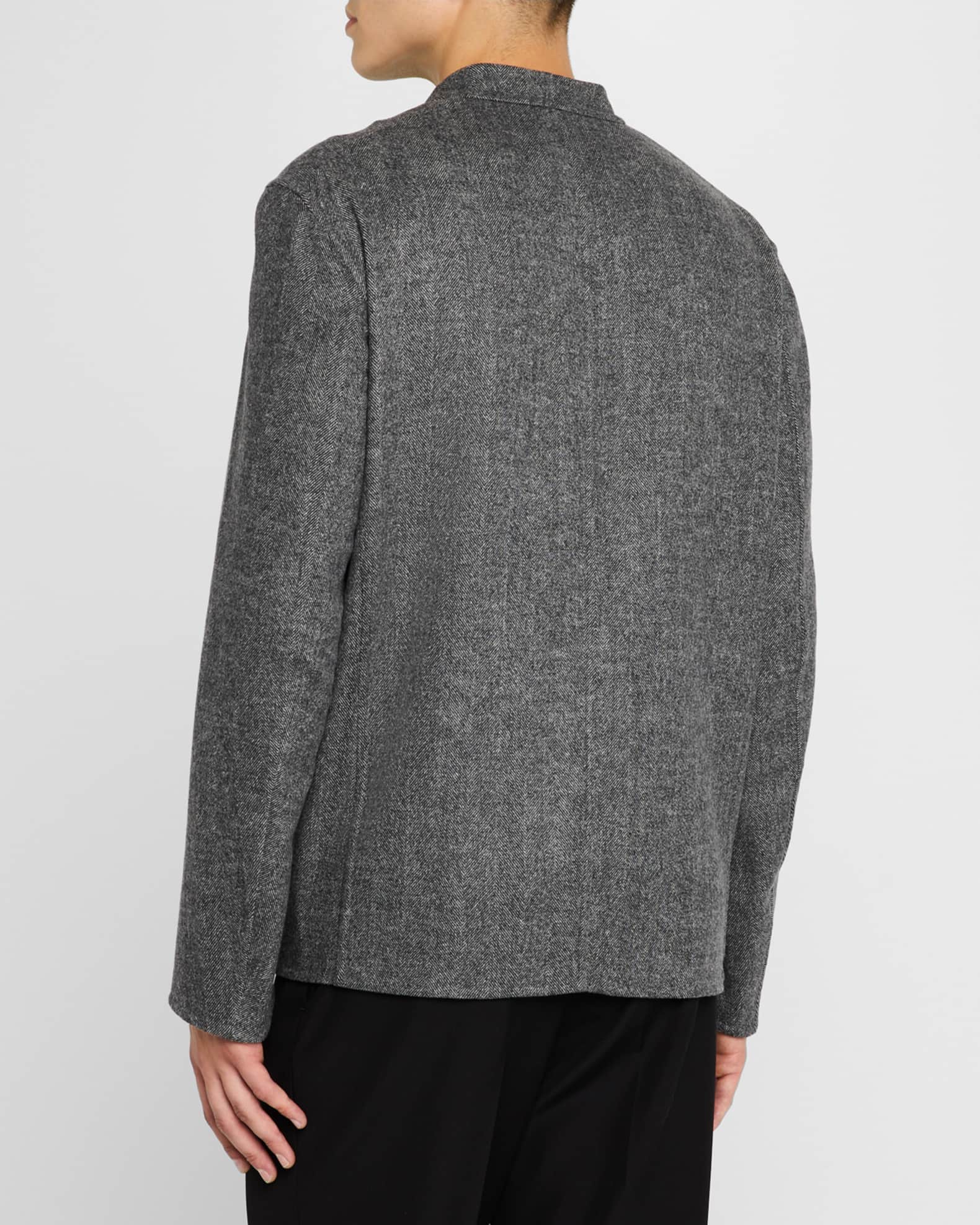 dunhill Men's Double-Face Wool Herringbone Driving Jacket | Neiman Marcus