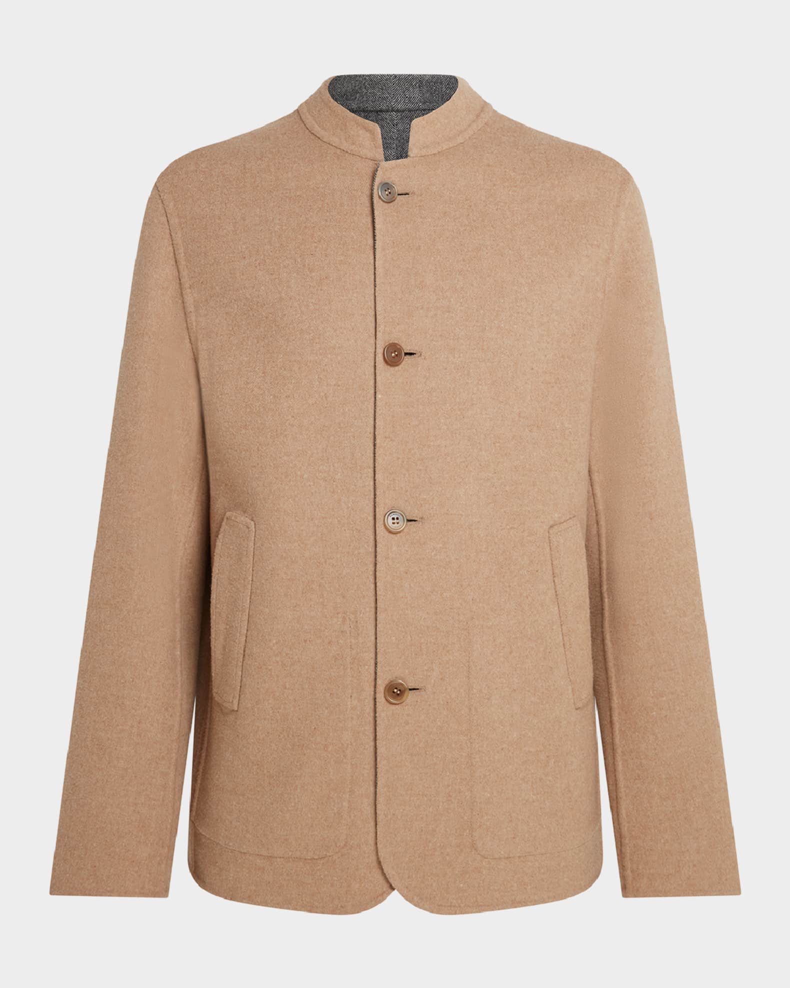 dunhill Men's Double-Face Wool Herringbone Driving Jacket | Neiman Marcus