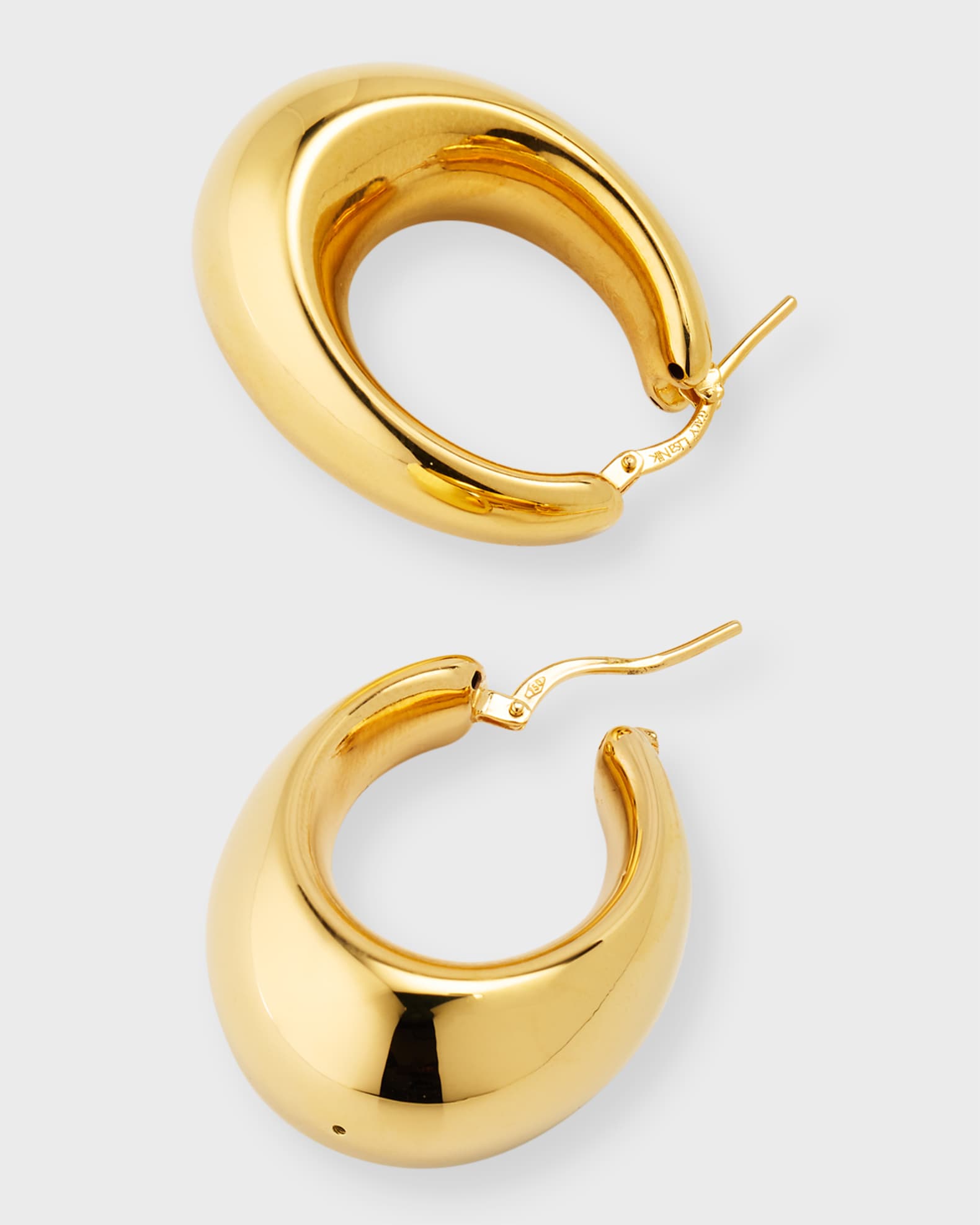 Lisa Nik Golden Dreams 18K Yellow Gold Oval Puff Hoop Earrings | Neiman ...