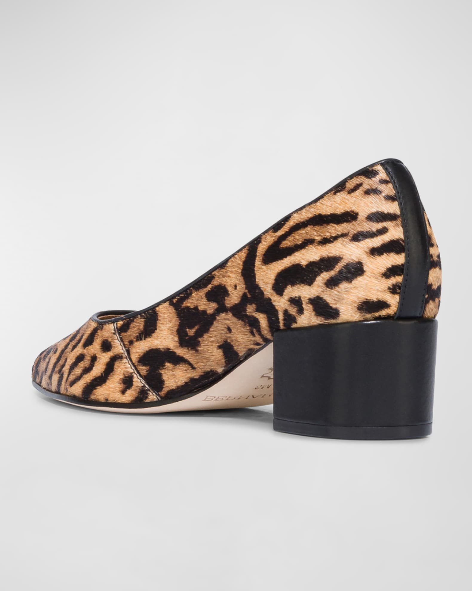 Bernardo Millie Leopard Block-Heel Pumps | Neiman Marcus