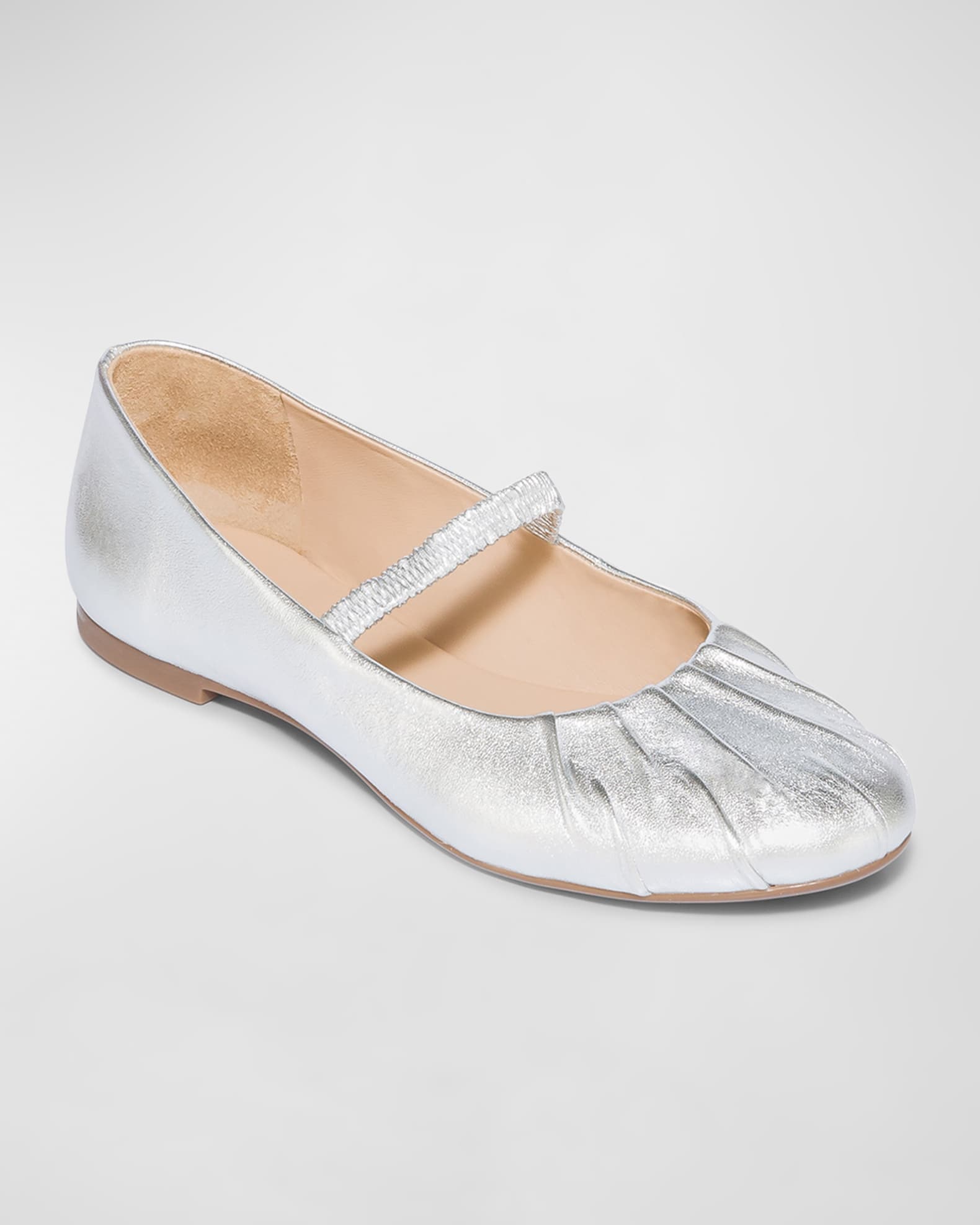 Bernardo Savona Metallic Strap Ballerina Flats | Neiman Marcus