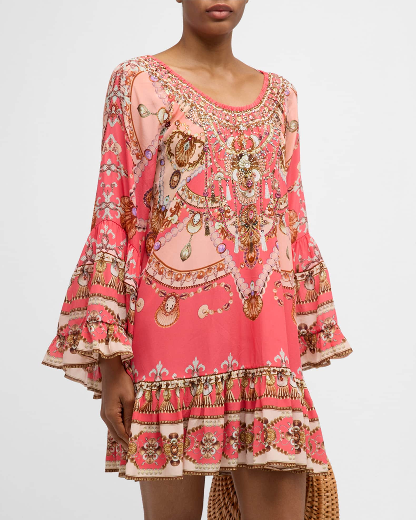 Camilla Shell Games A-Line Frill Dress | Neiman Marcus