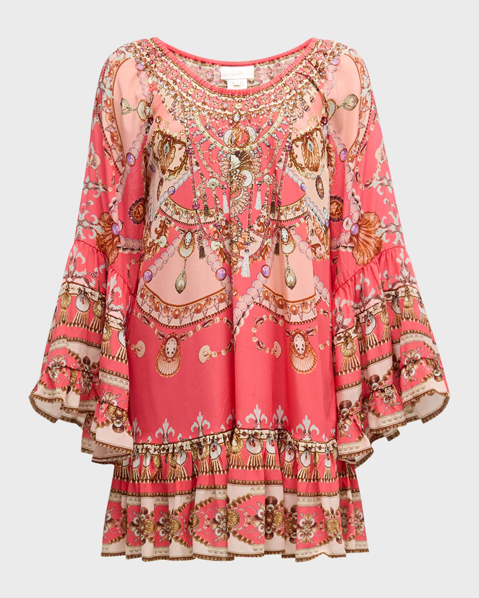 Camilla Shell Games A-Line Frill Dress | Neiman Marcus