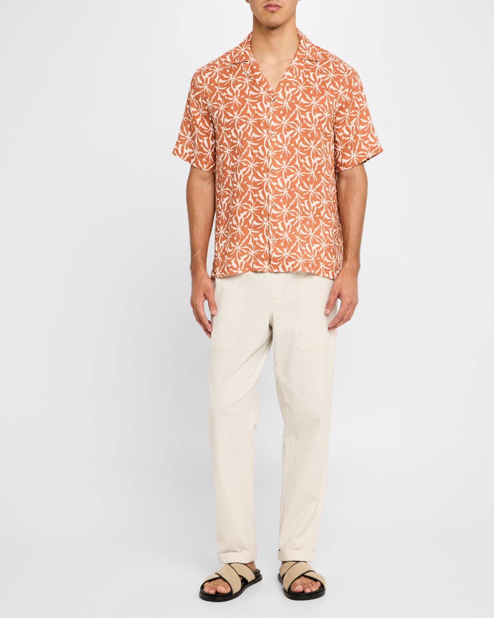 Frescobol Carioca Men's Roberto Abstract Floral Camp Shirt | Neiman Marcus