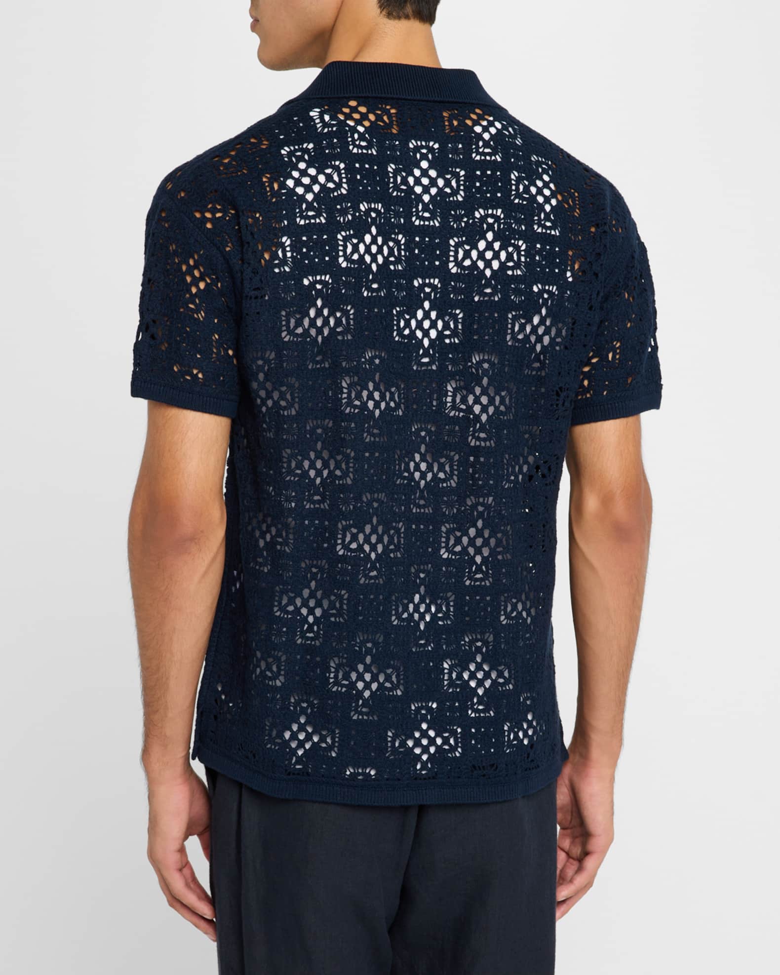 Frescobol Carioca Men's Raul Angra Club Crochet Short-Sleeve Shirt ...
