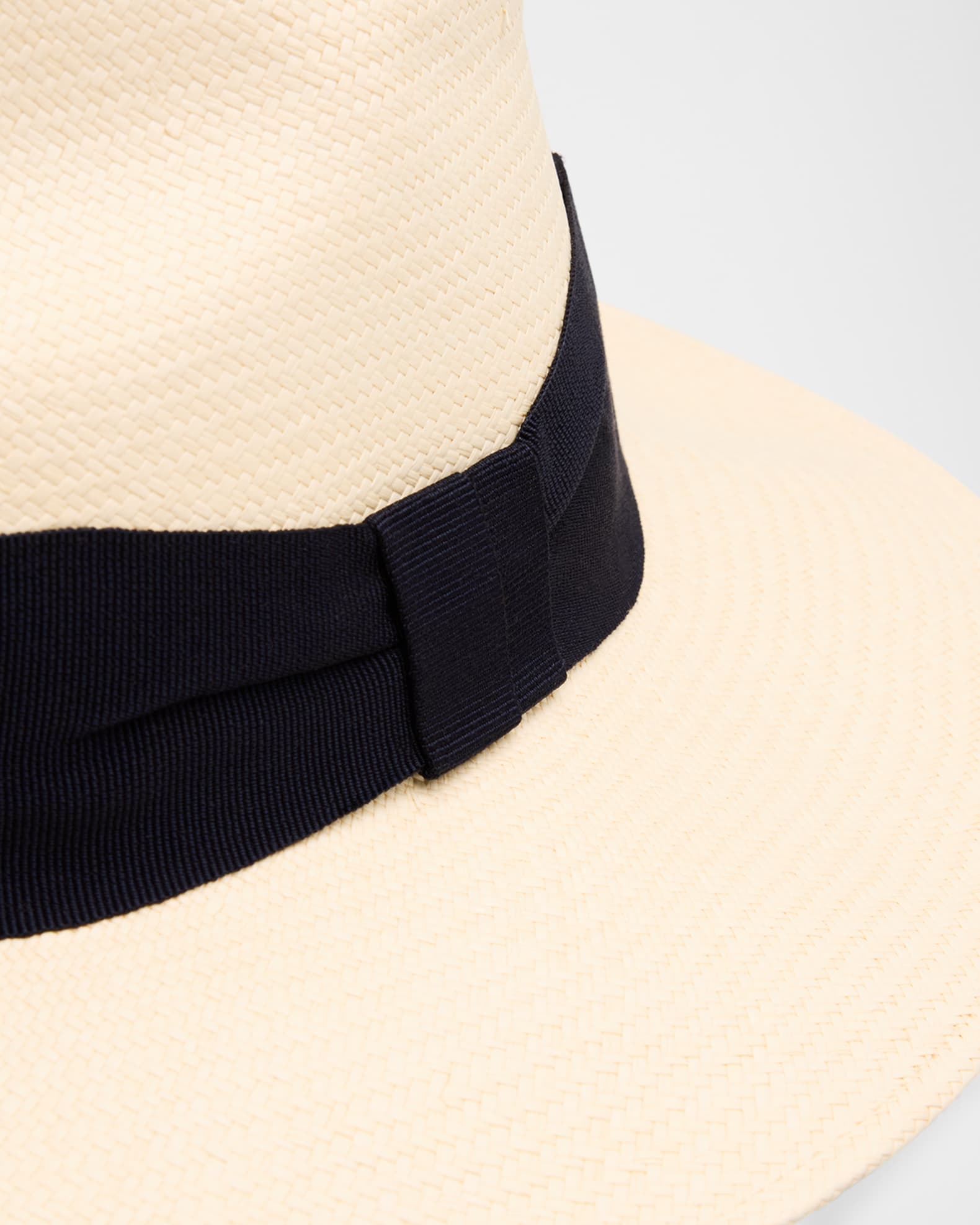 Frescobol Carioca Men's Rafael Wide-Ribbon Straw Panama Hat | Neiman Marcus