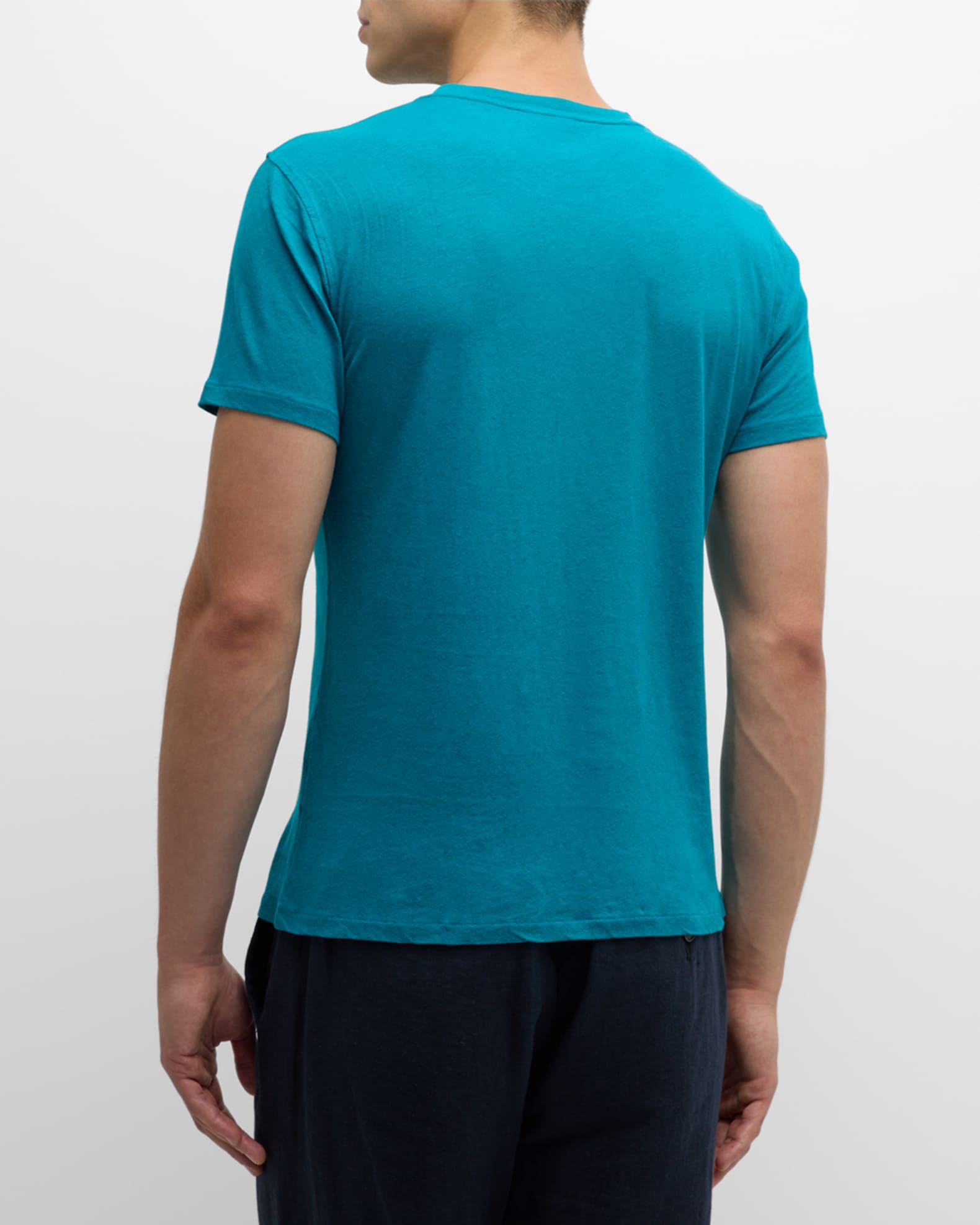 Frescobol Carioca Men's Lucio Cotton and Linen Crewneck T-Shirt ...