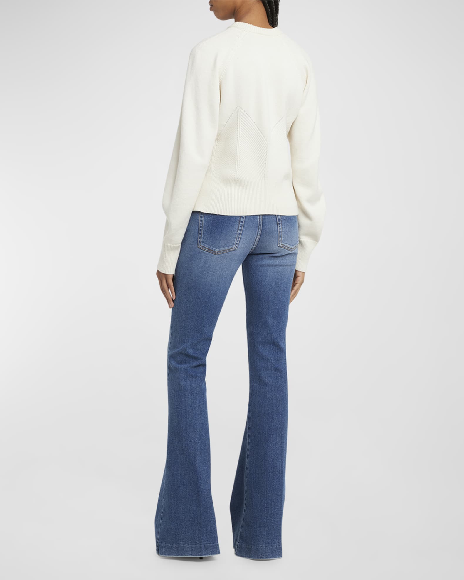 McQueen Cashmere-Blend Corset Seam Sweater | Neiman Marcus