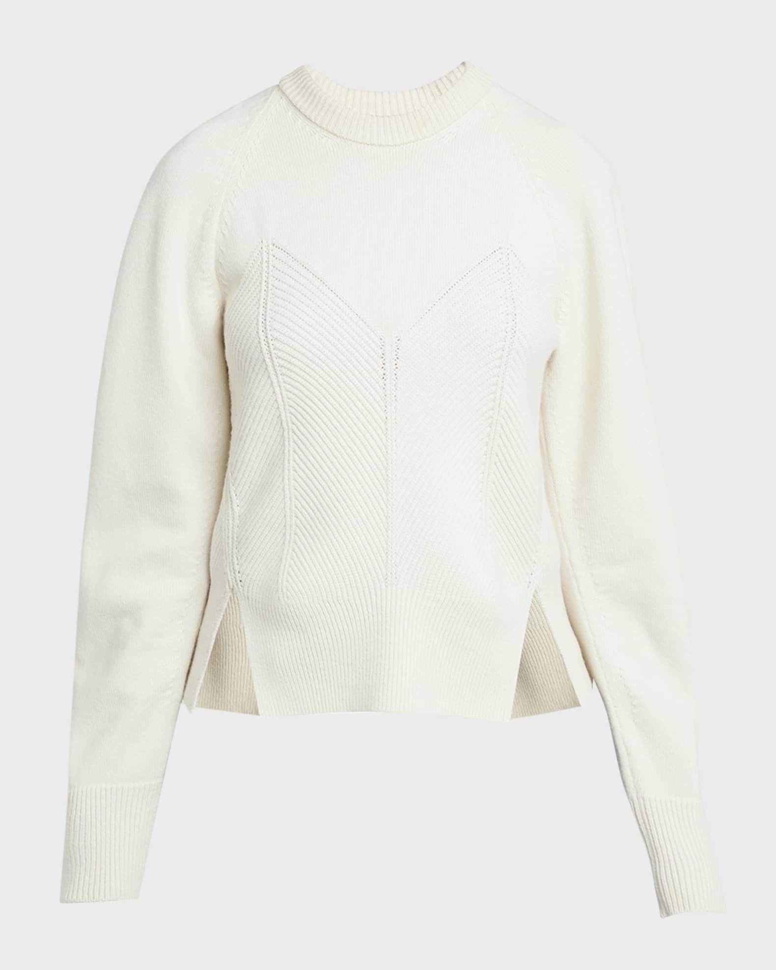 McQueen Cashmere-Blend Corset Seam Sweater | Neiman Marcus