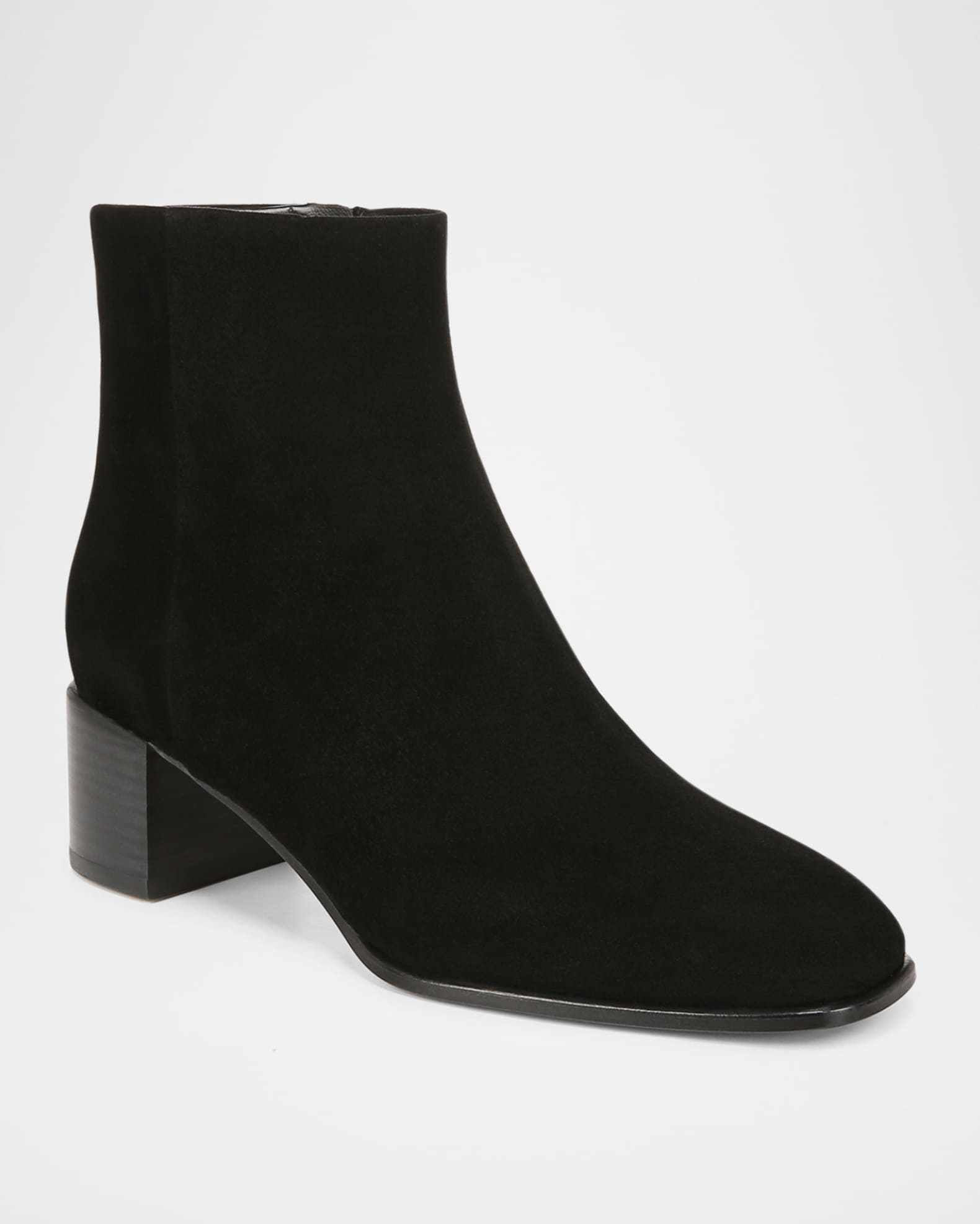 Vince Suede Block-Heel Ankle Booties | Neiman Marcus