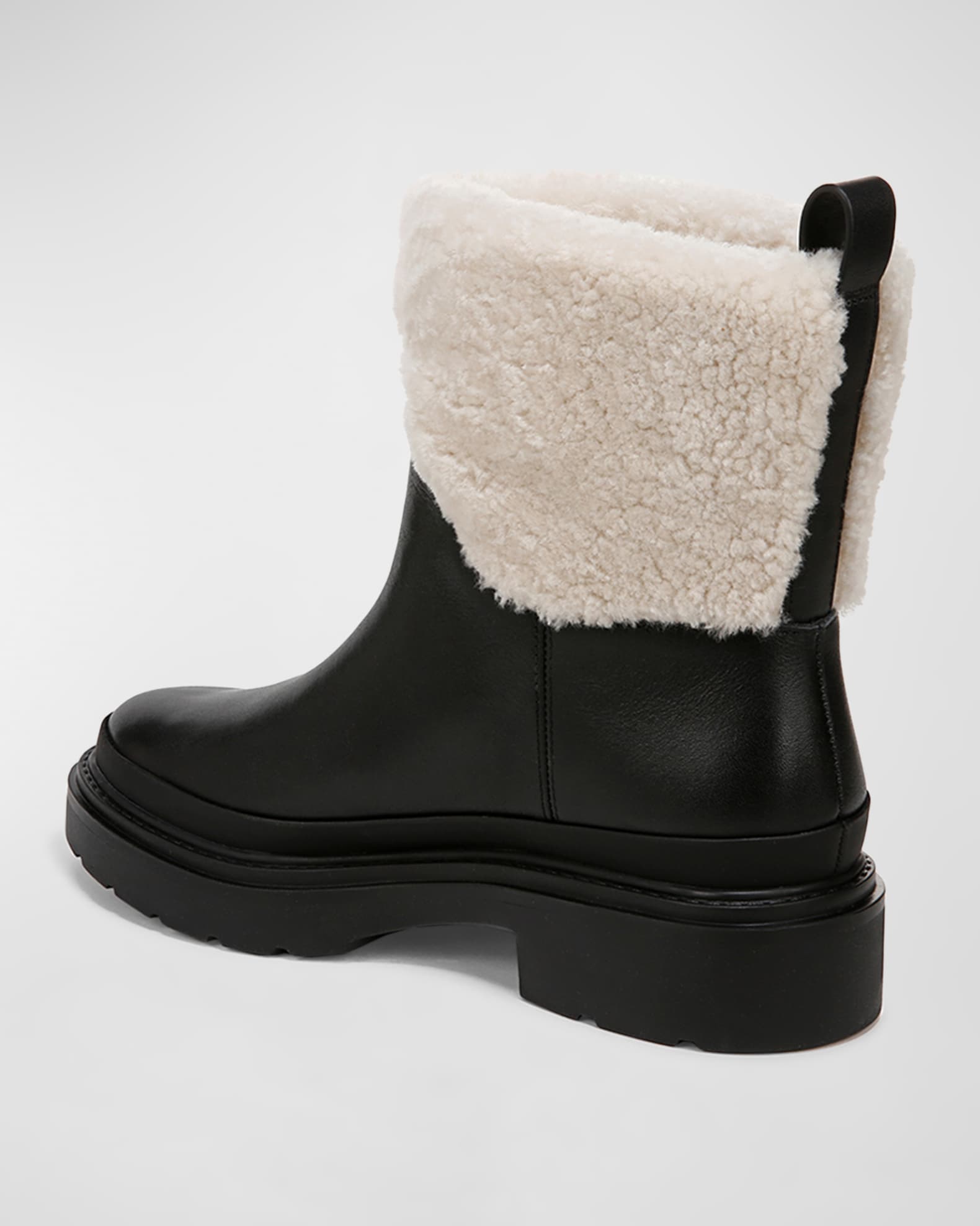 Vince Leather Shearling Winter Booties | Neiman Marcus