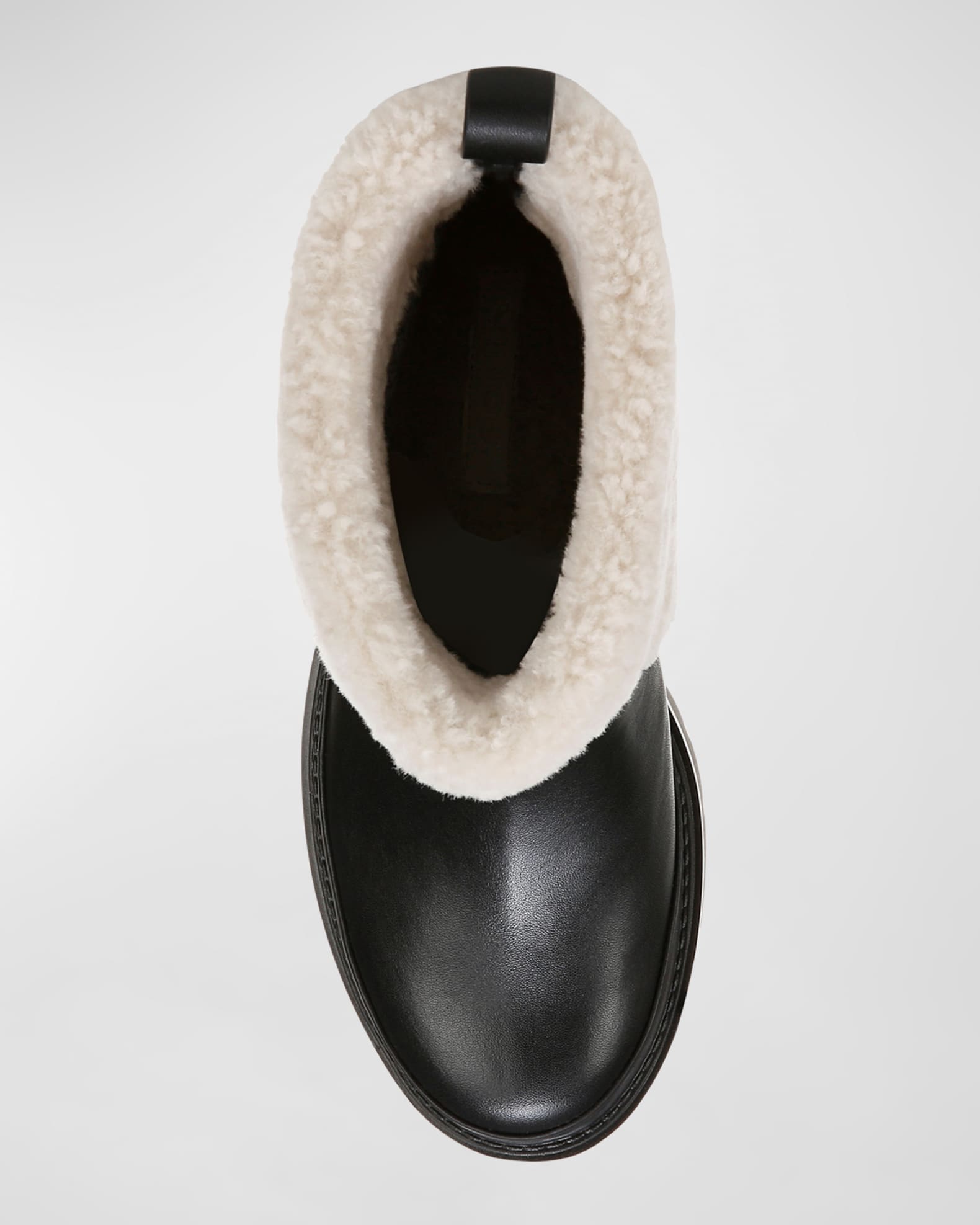 Vince Leather Shearling Winter Booties | Neiman Marcus