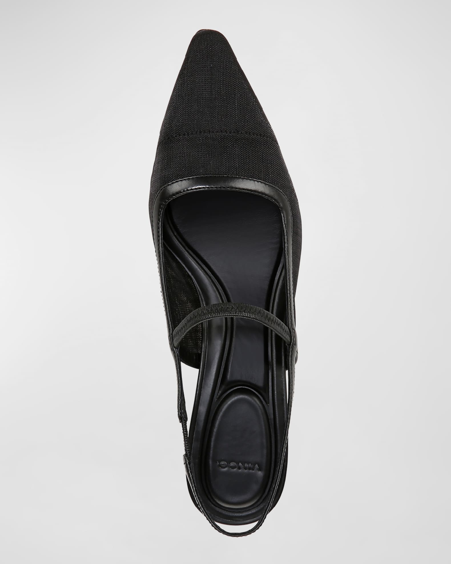 Vince Mesh Leather Kitten Slingback Pumps | Neiman Marcus