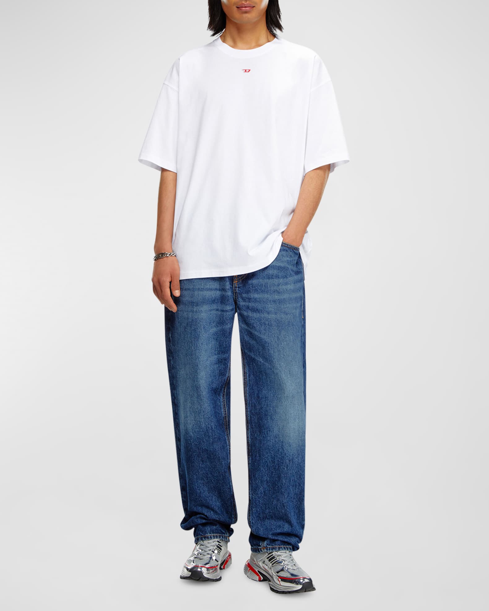 Diesel Men's T-Shirt with Embroidered D Patch | Neiman Marcus