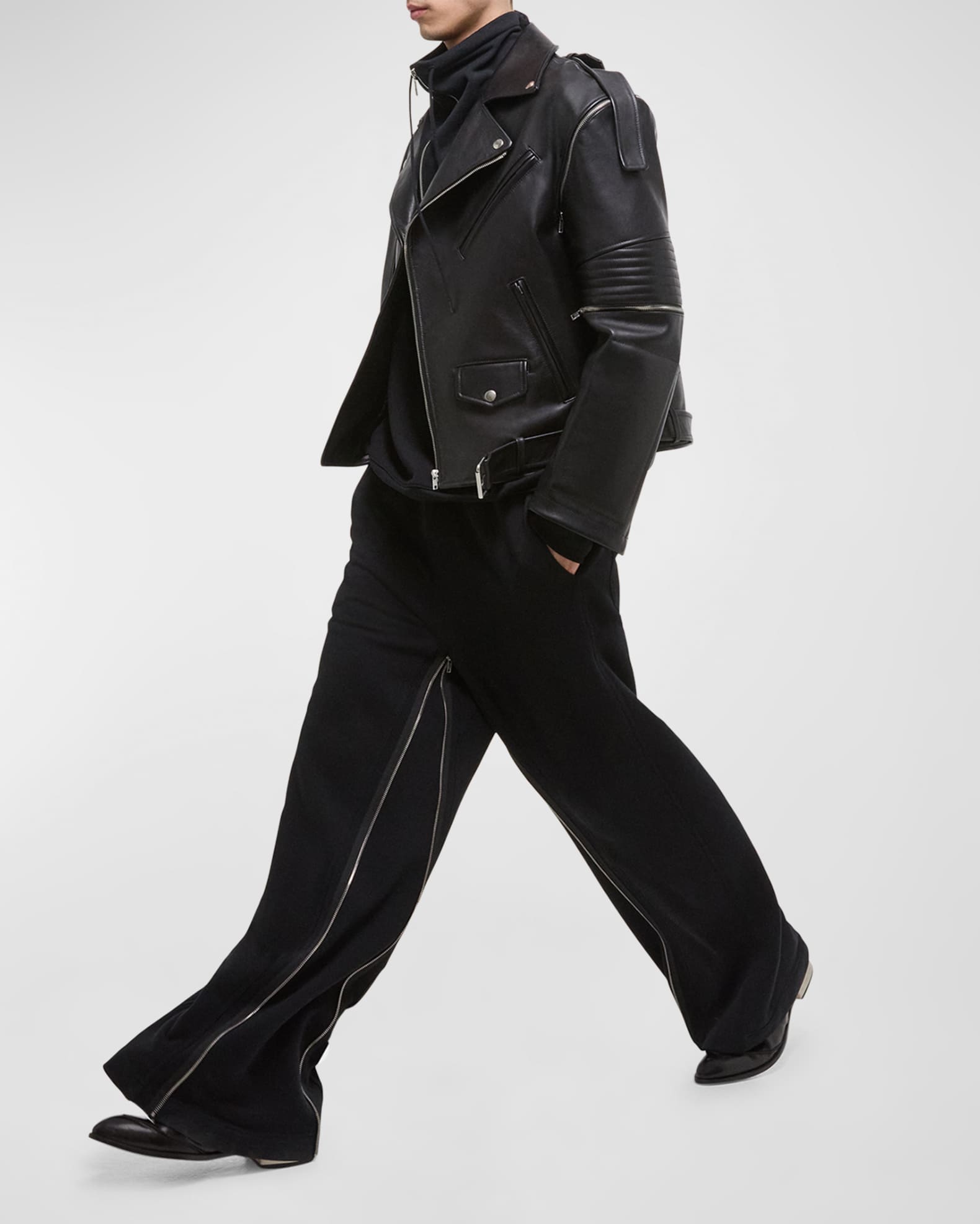 Helmut Lang Men's Astro Leather Biker Jacket | Neiman Marcus