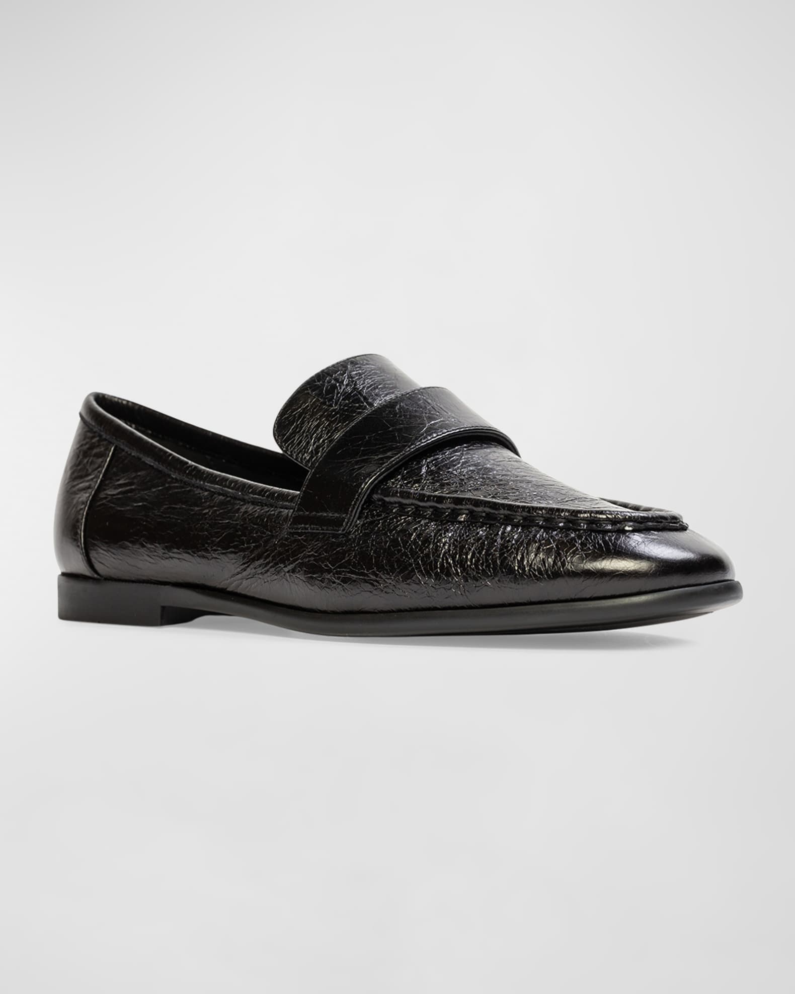 Black Suede Studio Arrow Metallic Slip-On Loafers | Neiman Marcus