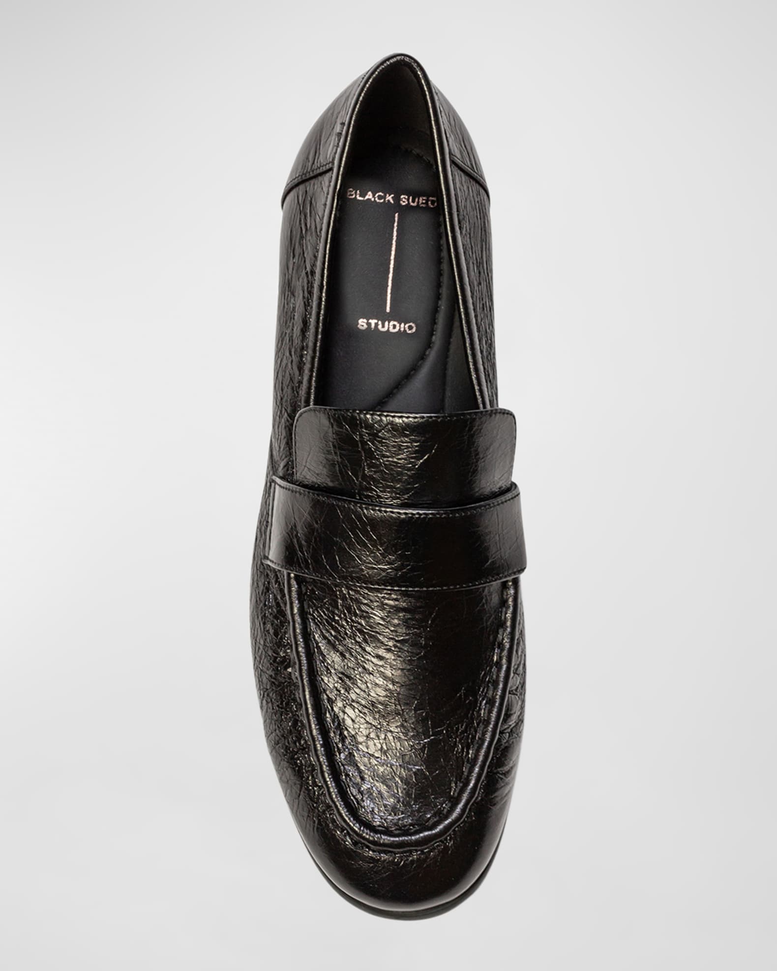 Black Suede Studio Arrow Metallic Slip-On Loafers | Neiman Marcus