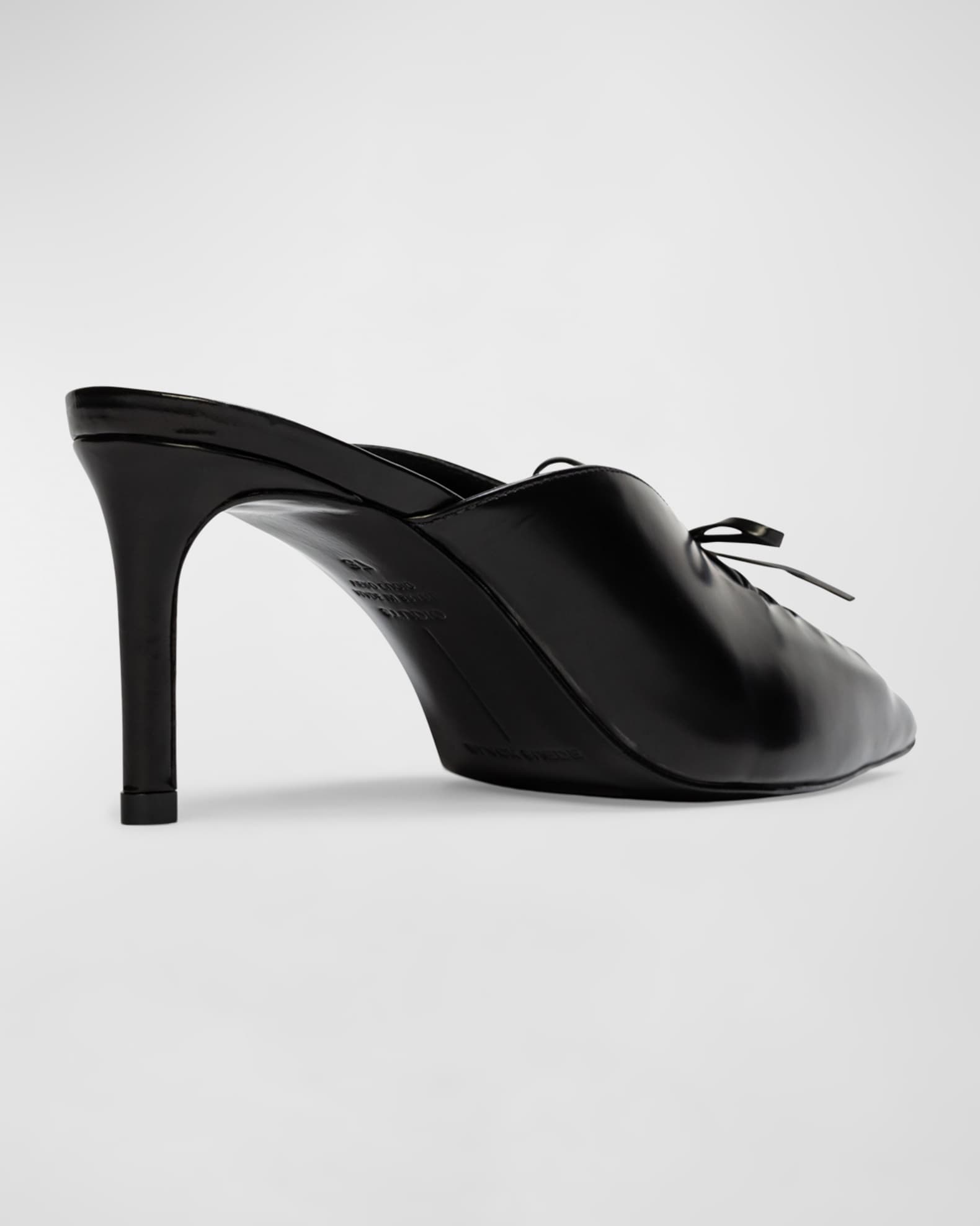 Black Suede Studio Hailey Leather Lace-Up Mule Pumps | Neiman Marcus