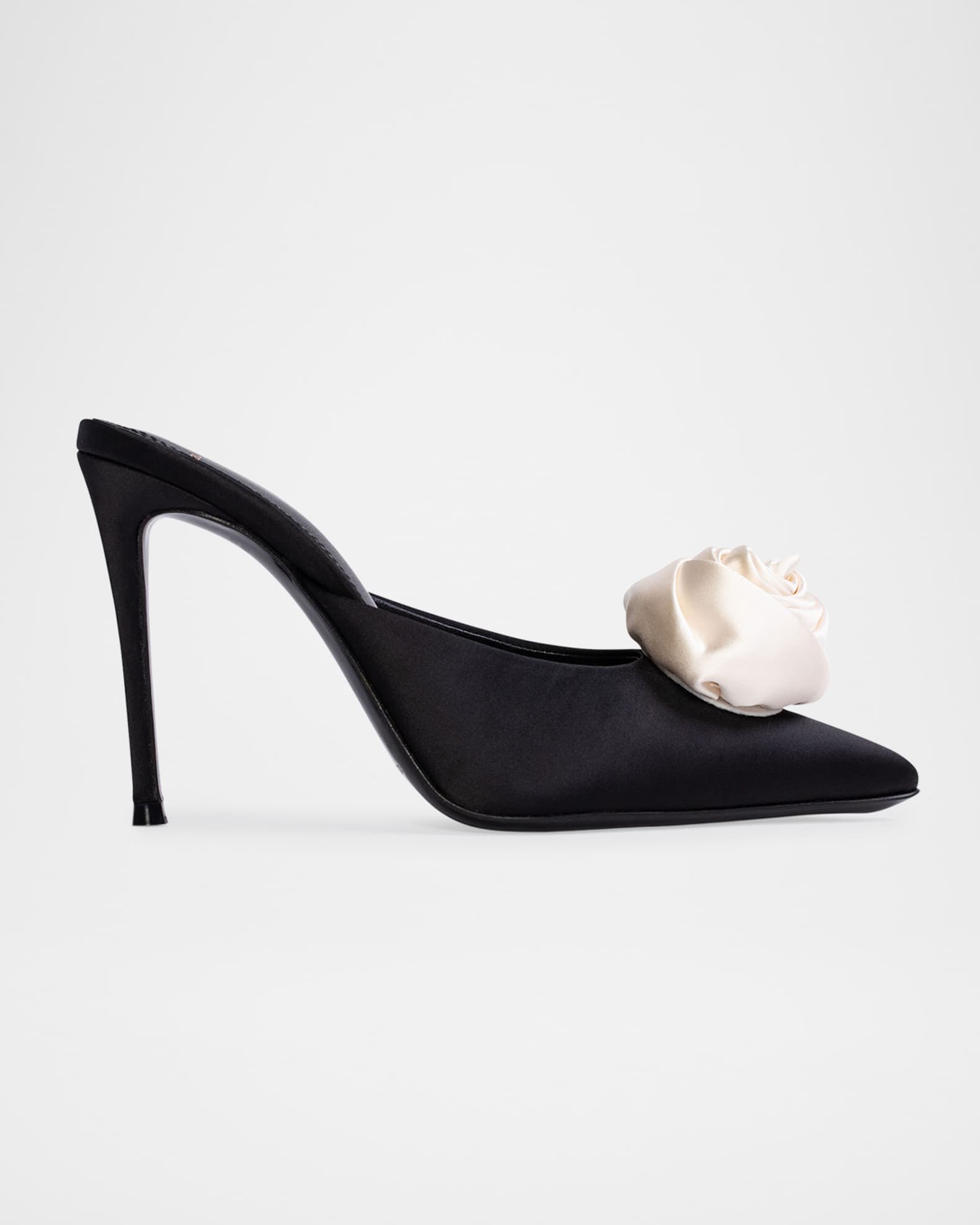 Black Suede Studio Luv Crystal Stud Mule Pumps | Neiman Marcus