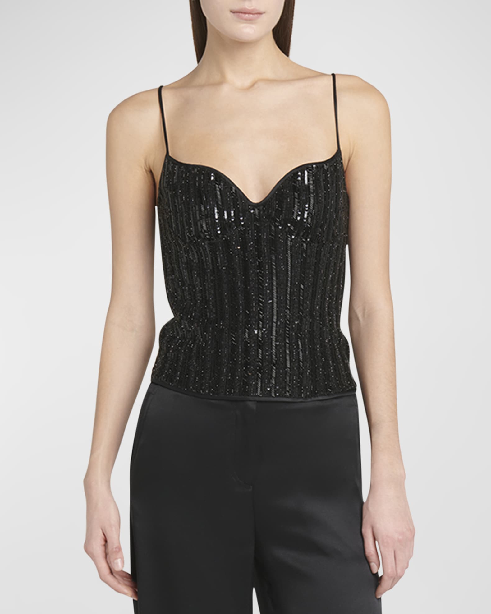 Giorgio Armani Micro Baguette and Sequin Bustier Top | Neiman Marcus