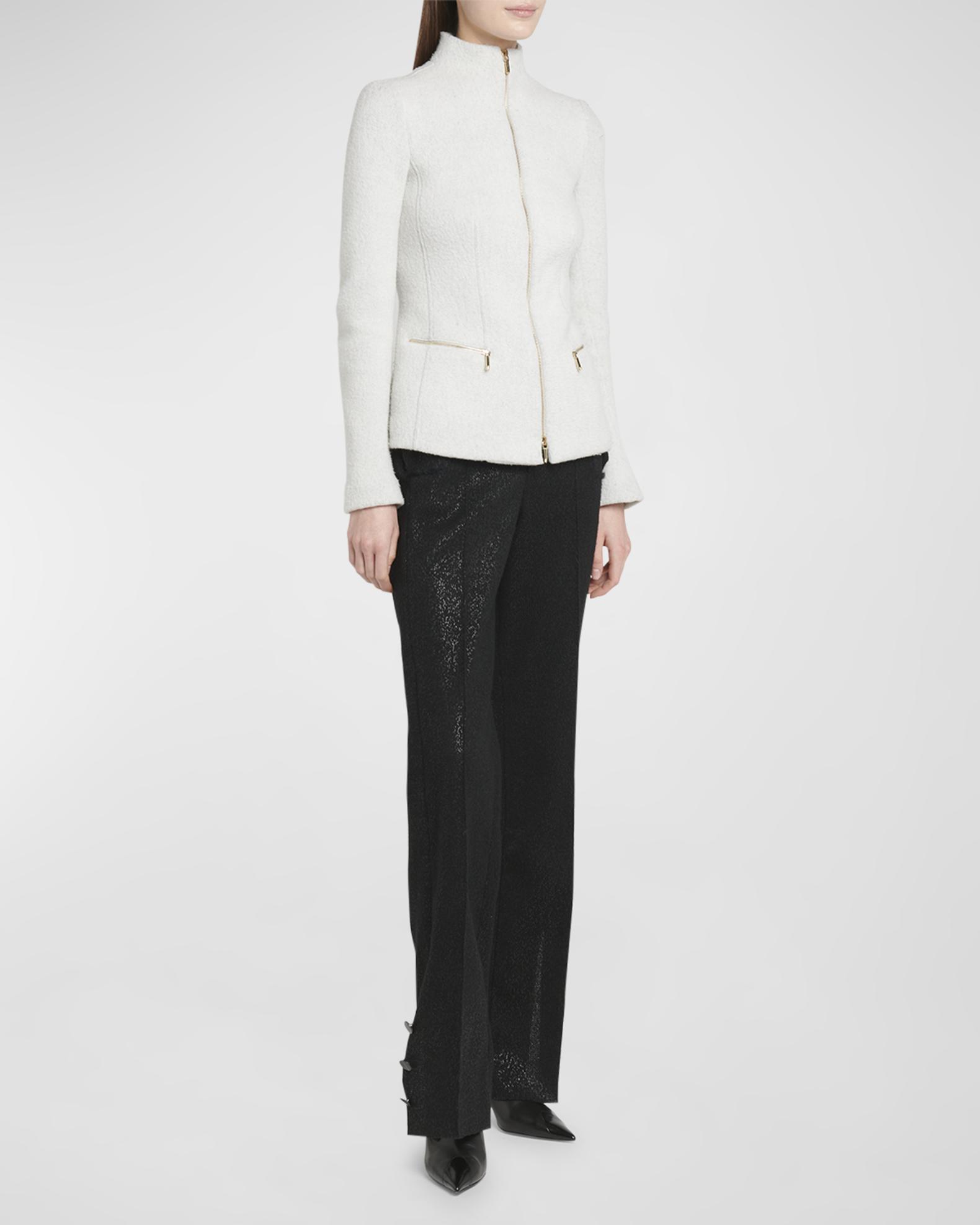 Giorgio Armani Cashmere-Blend Zip-Up Knit Jacket | Neiman Marcus