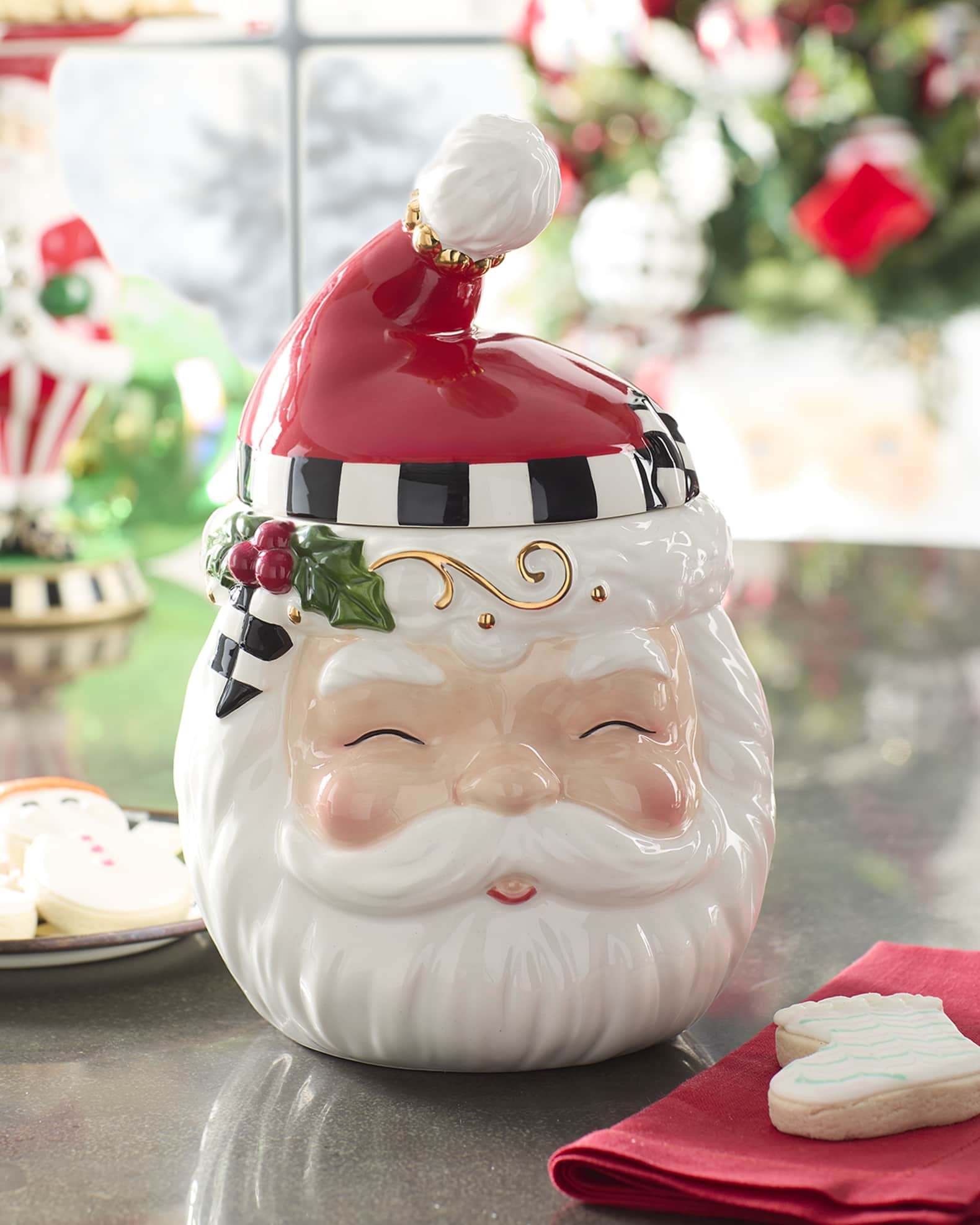 MacKenzie-Childs Nick's Pick Santa Cookie Jar | Neiman Marcus
