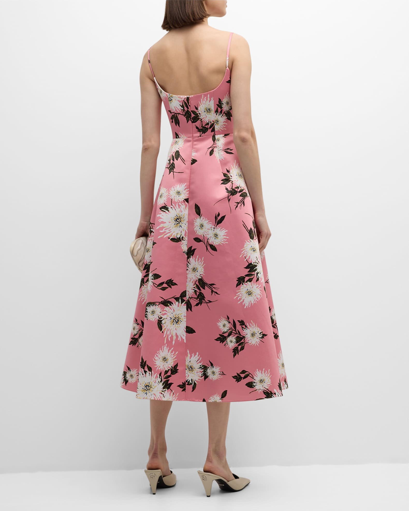 Emilia Wickstead Wenna Floral Sleeveless A-Line Midi Dress | Neiman Marcus