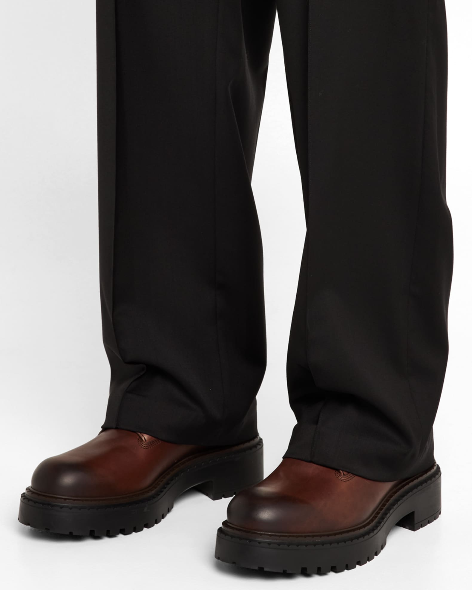 Prada Men's Leather Work Boots | Neiman Marcus Prada Men's Leather Work Boots | Neiman Marcus
