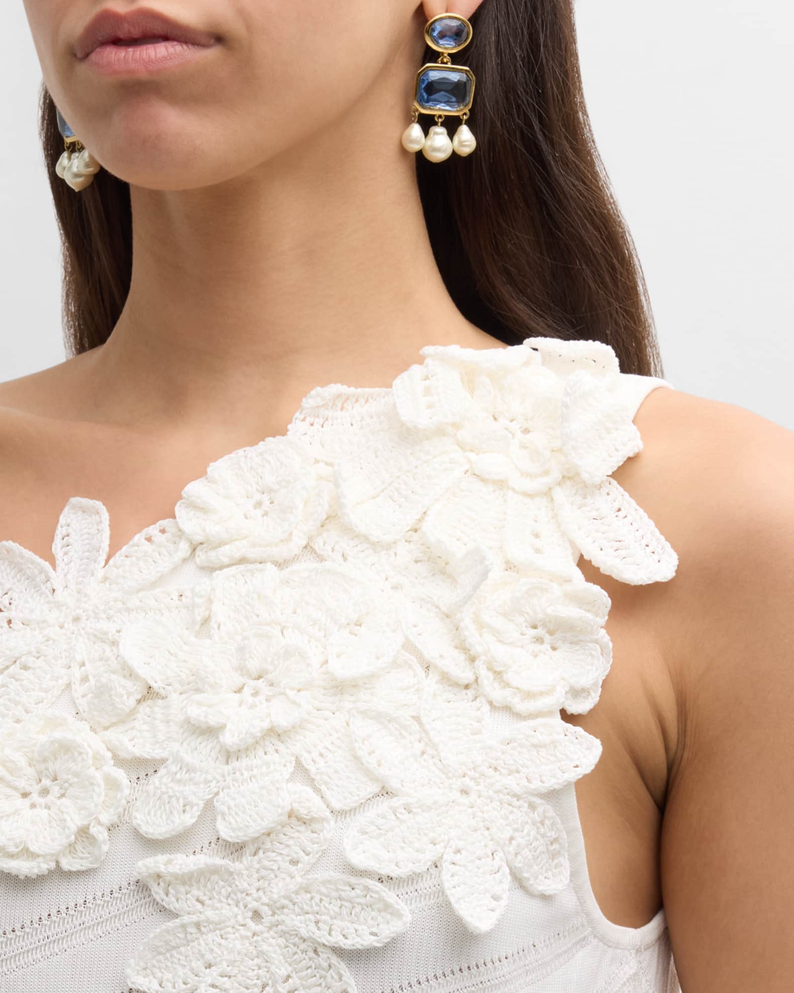 Figue Flower One-Shoulder Capucine Sweater Top | Neiman Marcus