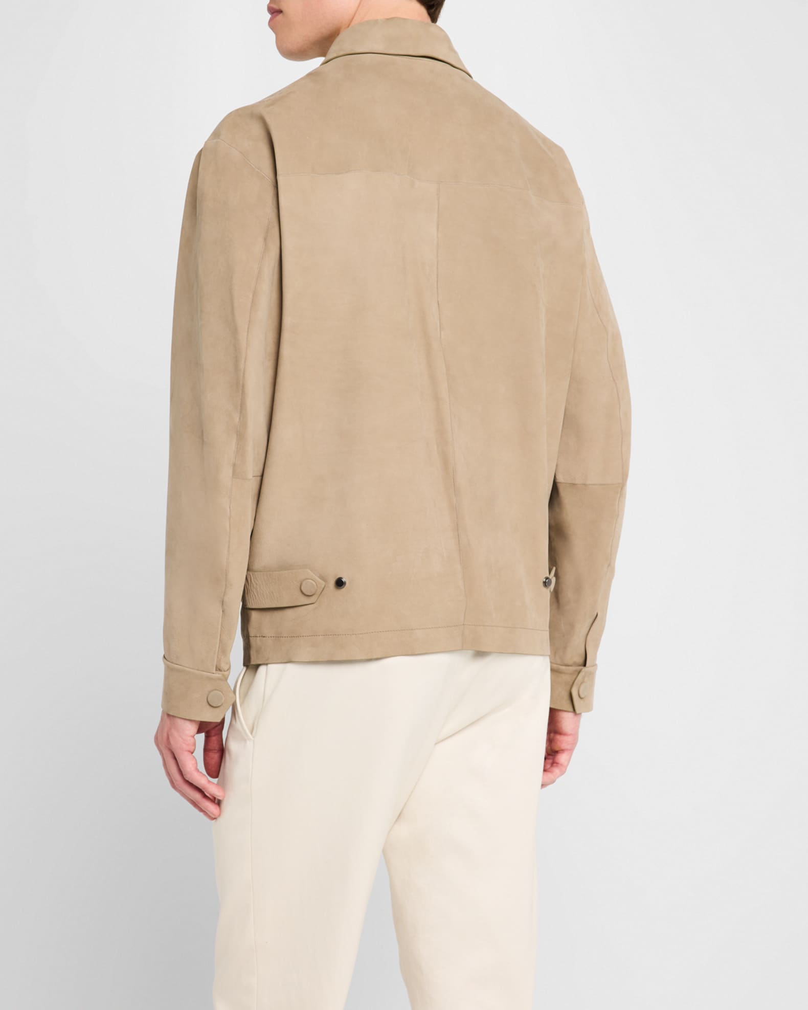 BOSS Camel Men's Mochi Suede Jacket | Neiman Marcus